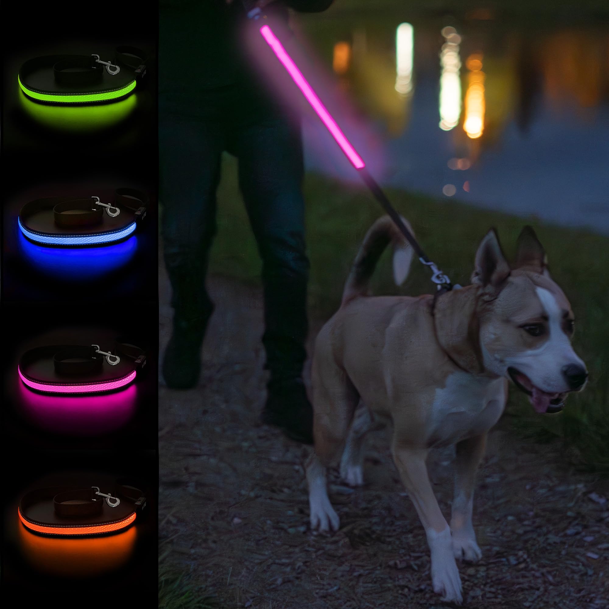 Amazon.com : Balk Pets Led Dog Leash – Light Up High Visibility Glow in ...