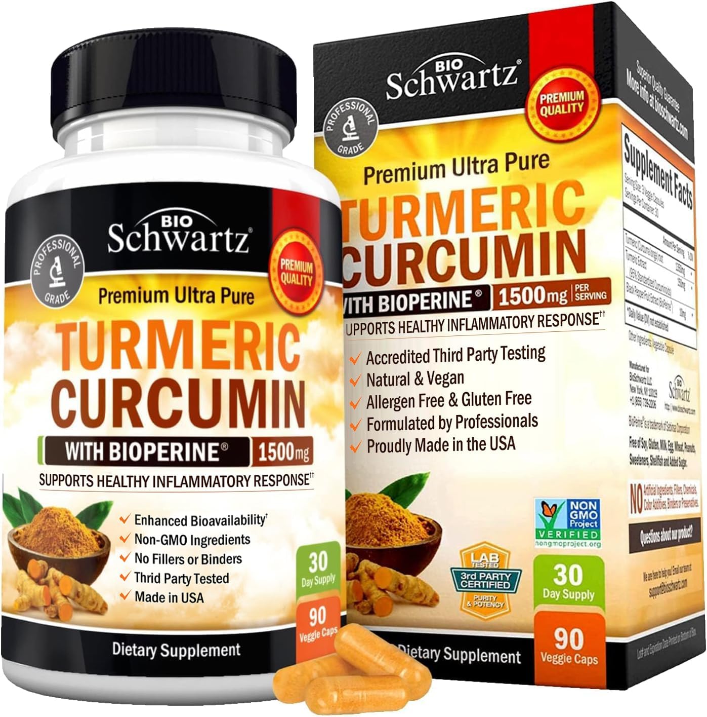 Amazon.com: Turmeric Curcumin with Black Pepper Extract 1500mg - High ...