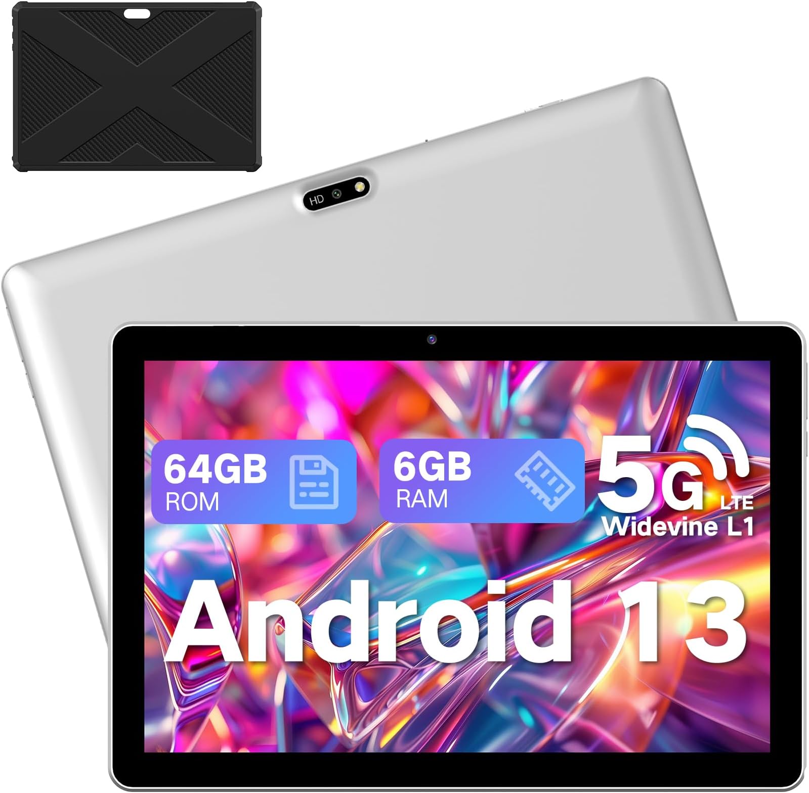 Amazon.com : PRITOM 10 inch Tablet Android 13, Tablet with Case, 64GB ...