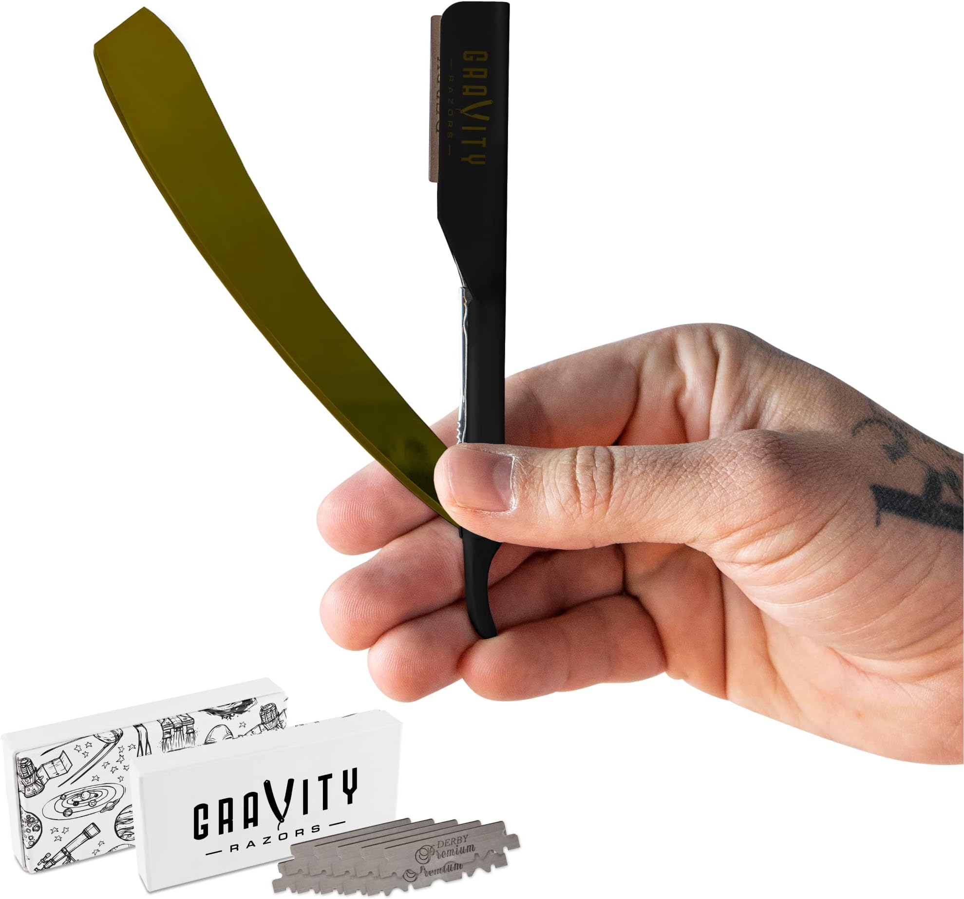 Amazon.com : Professional Straight Blade Razor Kit with Strop ...