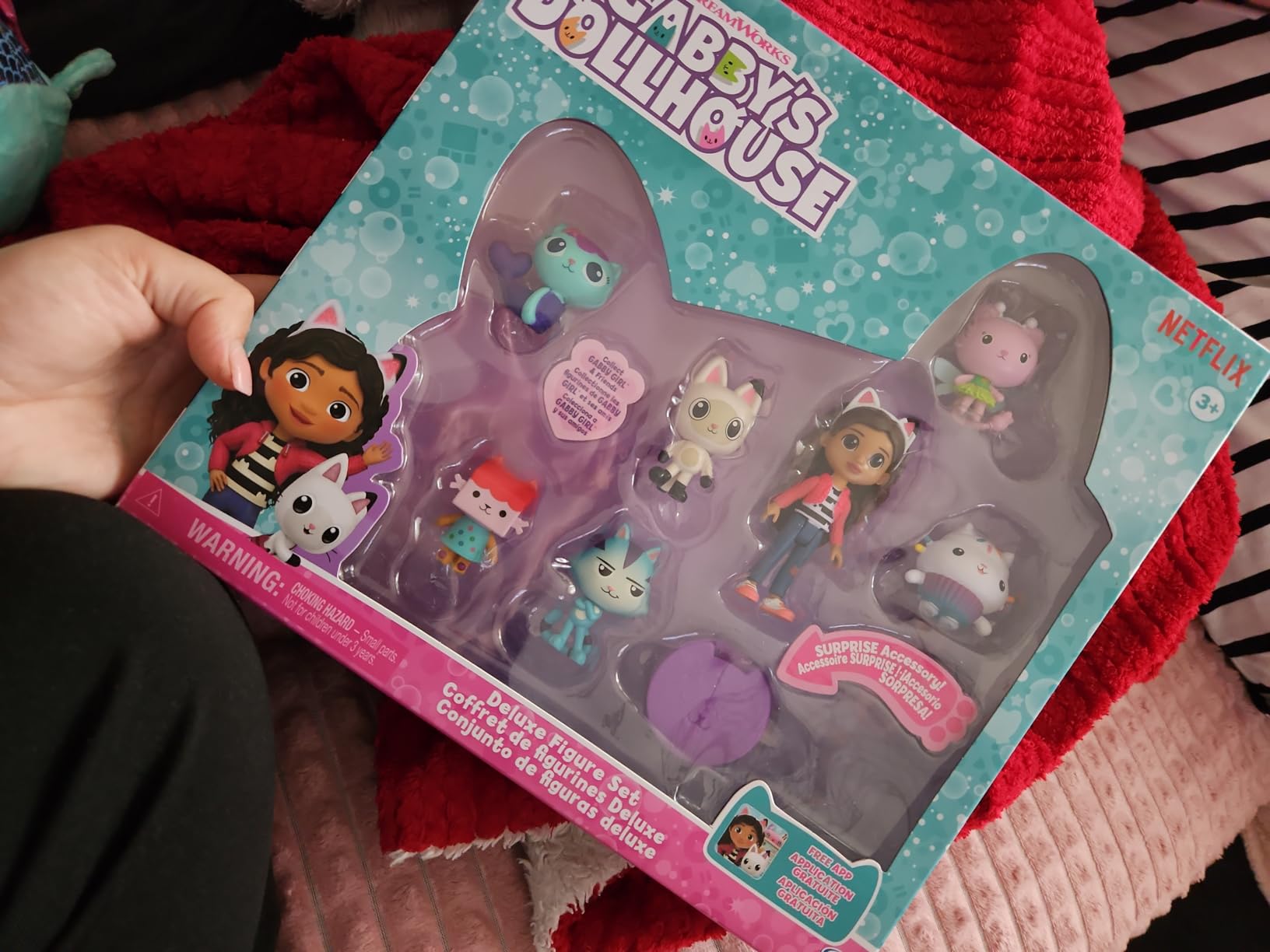 Gabby's Dollhouse, Camping Figures Set, Gabby with Panda Paws, Baby Box ...