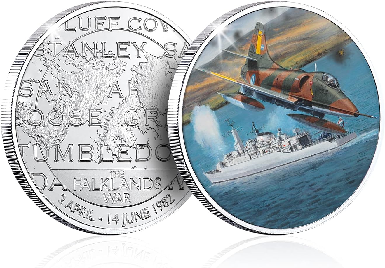 The Falklands War Collection Collectable Commemorative Silver Coin HMS ...