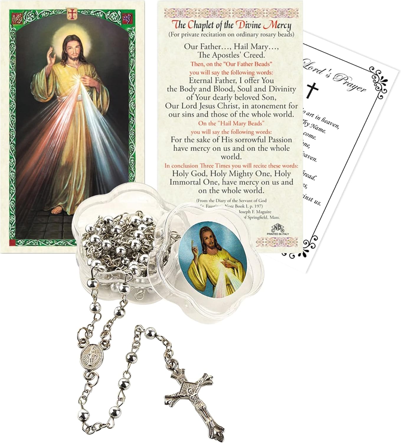 Amazon.com: Divine Mercy Chaplet - Prayer Card, Divine Mercy Rosary ...
