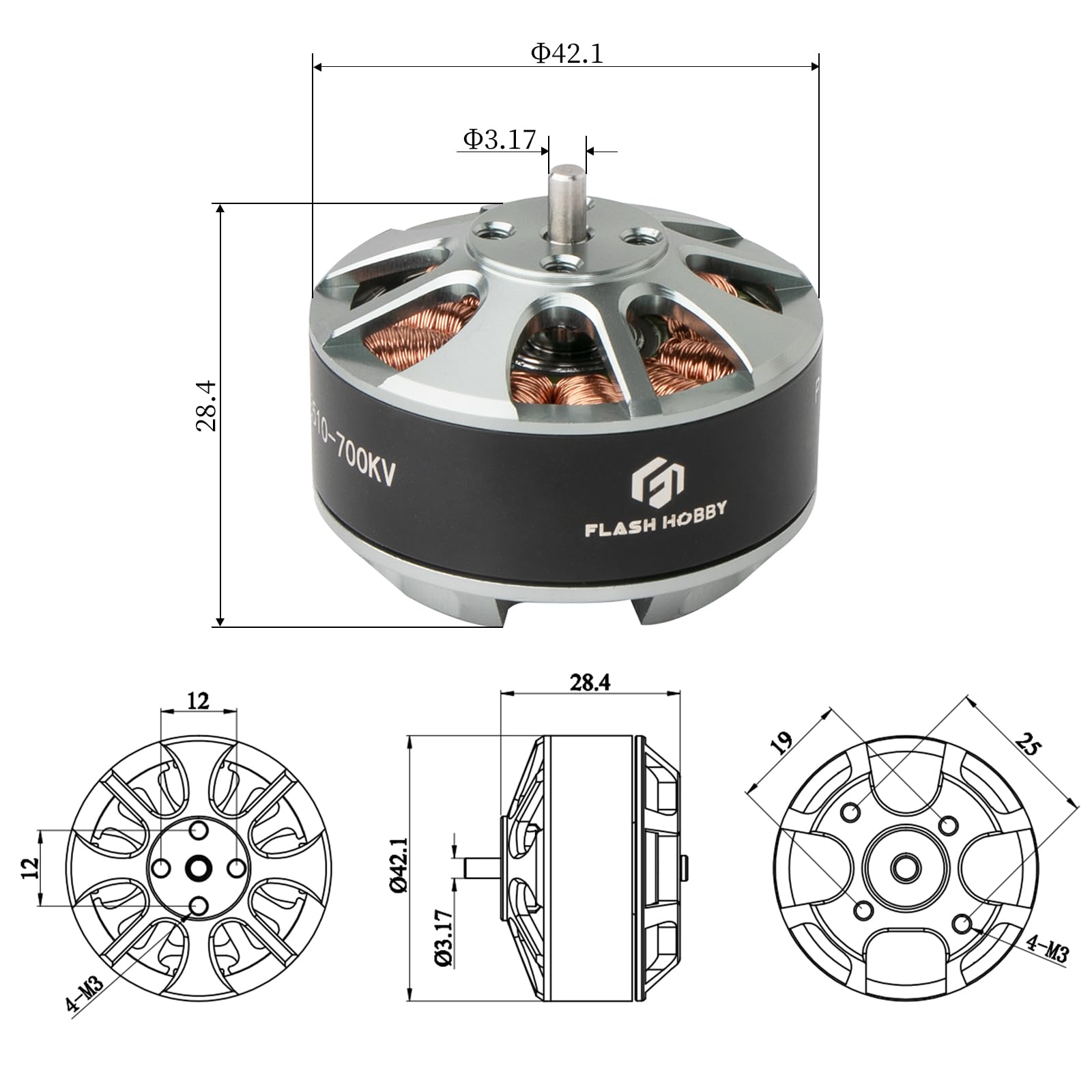 Snapklik.com : FLASH HOBBY MT3510 Brushless Motor Outrunner RC Electric ...