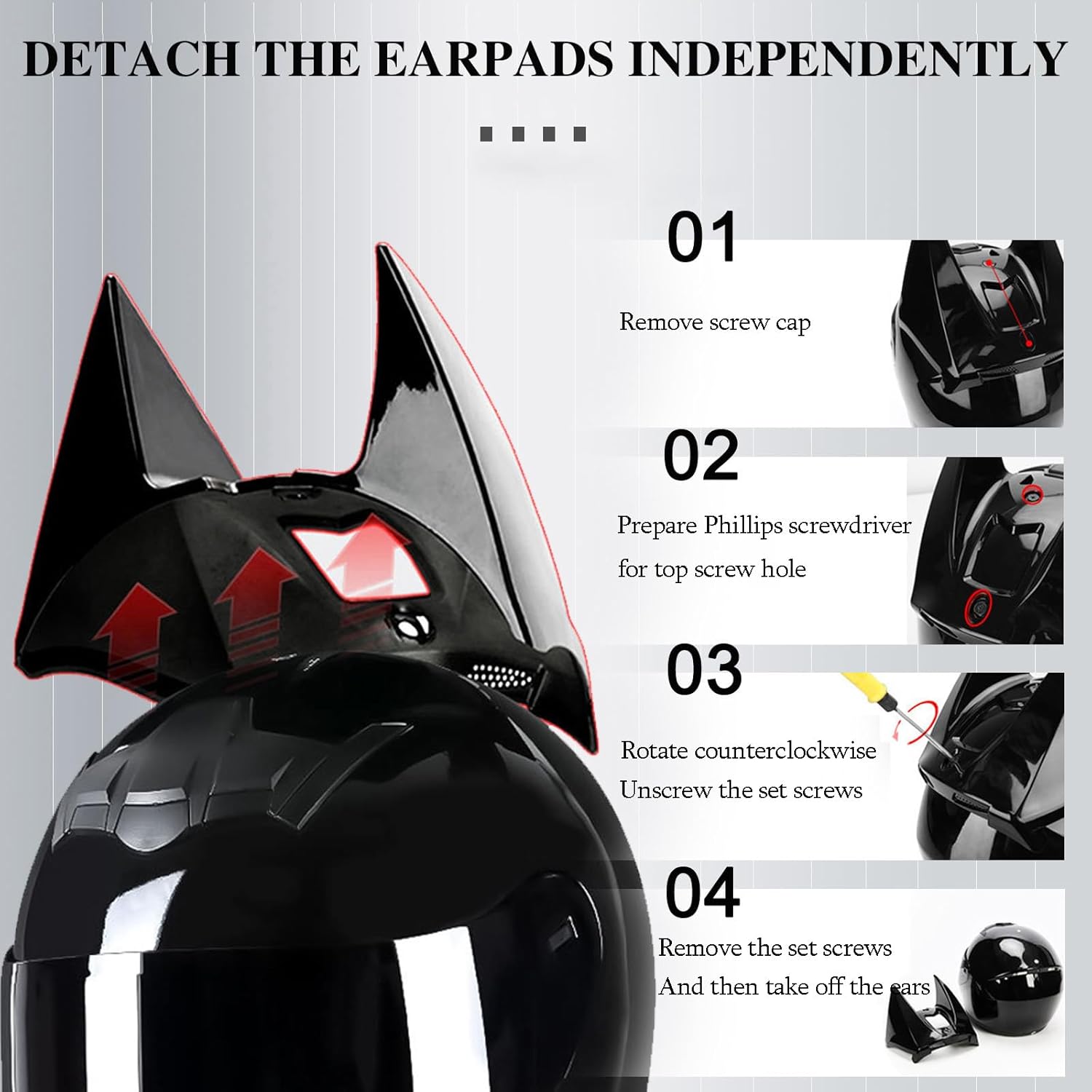Cat Ear Motorcycle Helmet, Full Face Flip-Up Nepal | Ubuy