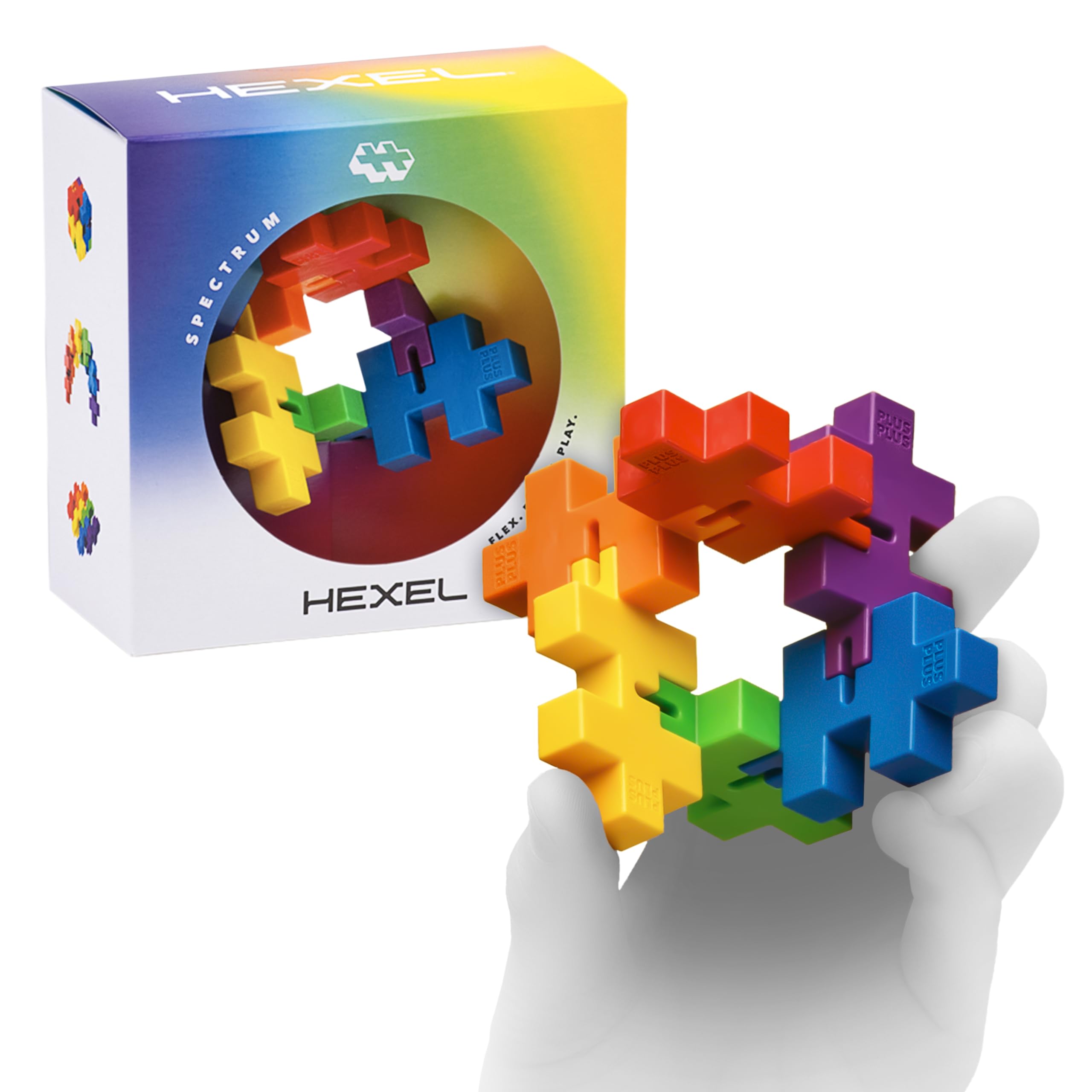 Amazon.com: Plus-Plus - HEXEL Spectrum - Fidget Sensory Puzzle Toy ...