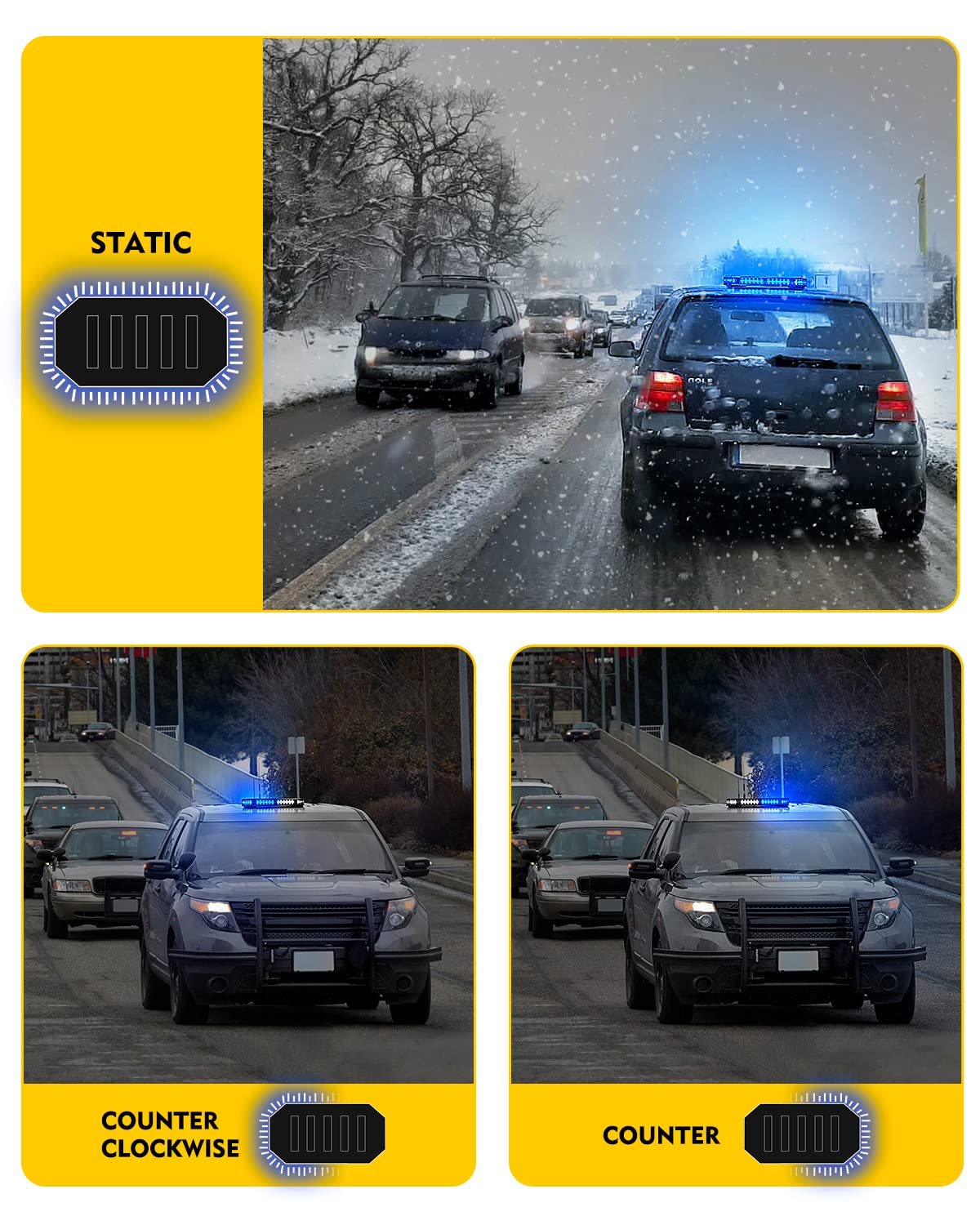 Snapklik.com : LUMENIX 42 LED Roof Top Strobe Beacon Light Bar Hazard ...