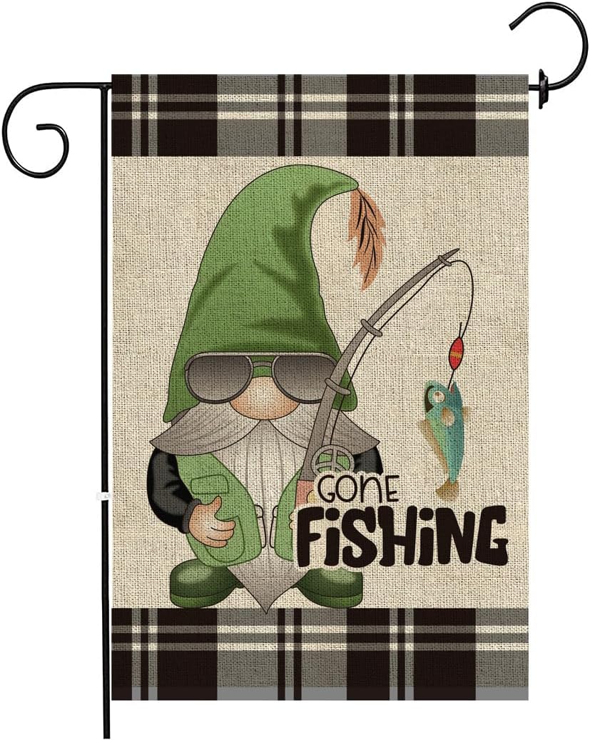 Amazon.com : Gone Fishing Summer Garden Flag Outdoors 12.5" x 18 ...