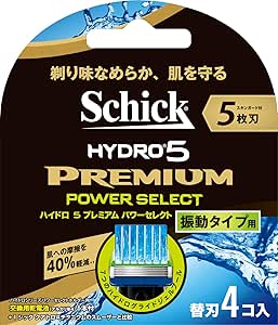 Schick 5 Blade Hydro 5 Premium Power Select Replacement Blades, 4 ...