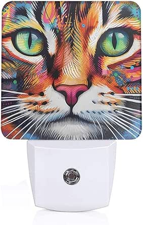 Amazon.com: kasdfms Colorful Cat Night Light Plug Into Wall, Cute ...