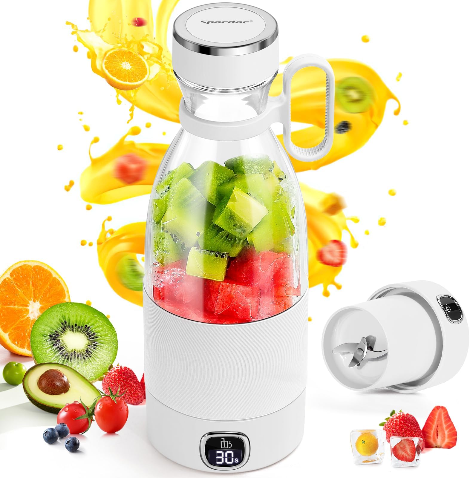 AMZCHEF Blender Portable - Mini Mixeur Sous Vide Pour Les Shake Et Les ...