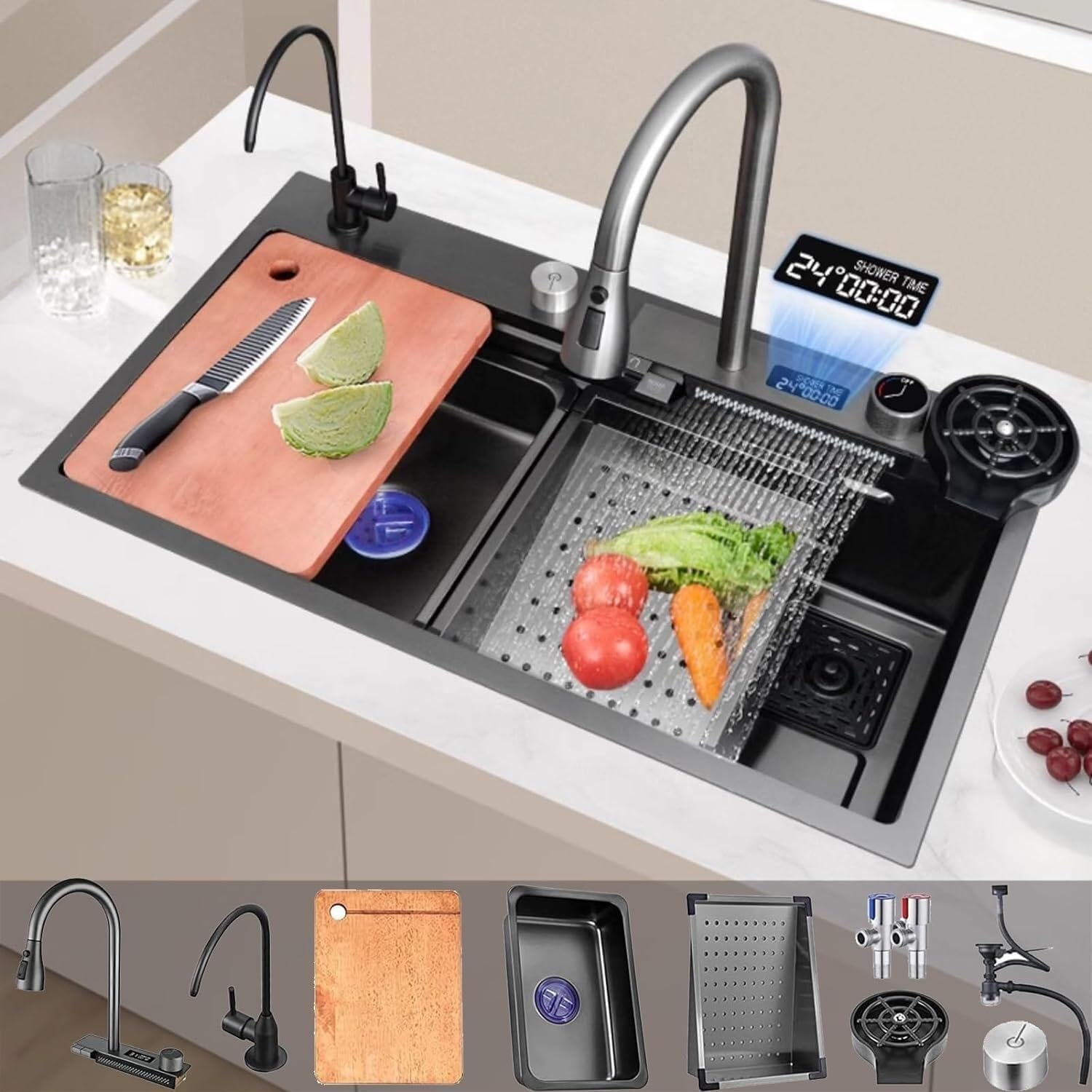 Amazon.com: YUETAO Kitchen Sink Nano Stainless Steel Sink with ...