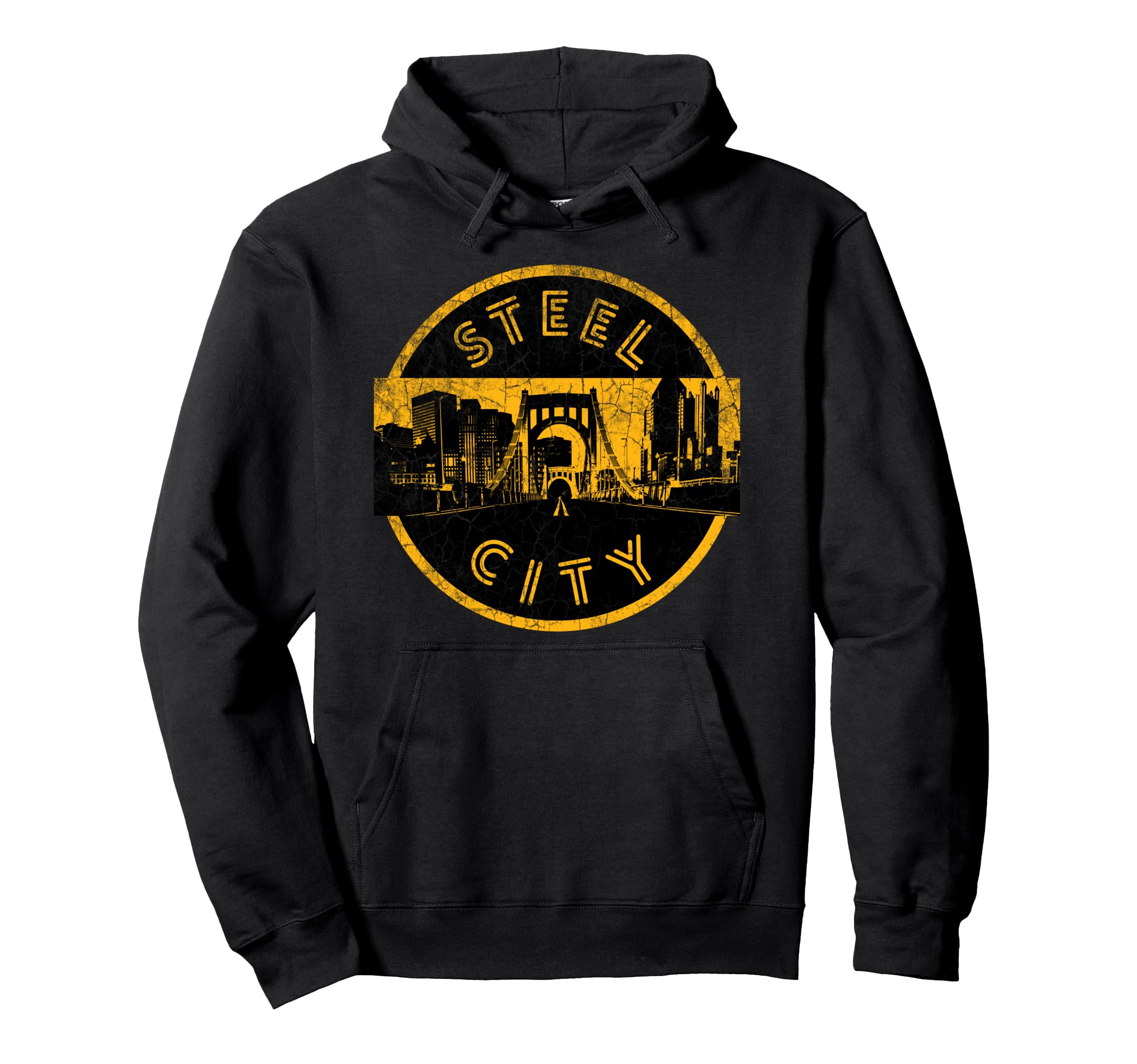 Amazon.com: Pittsburgh Steel City Retro Skyline Bridge Vintage Pullover ...