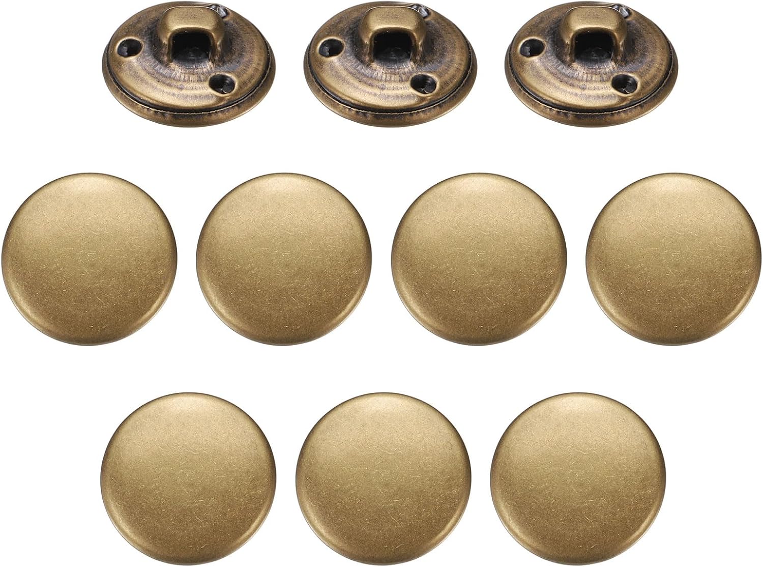 Amazon.com: HARFINGTON 10pcs Metal Antiqued Button 15mm Round Metal ...