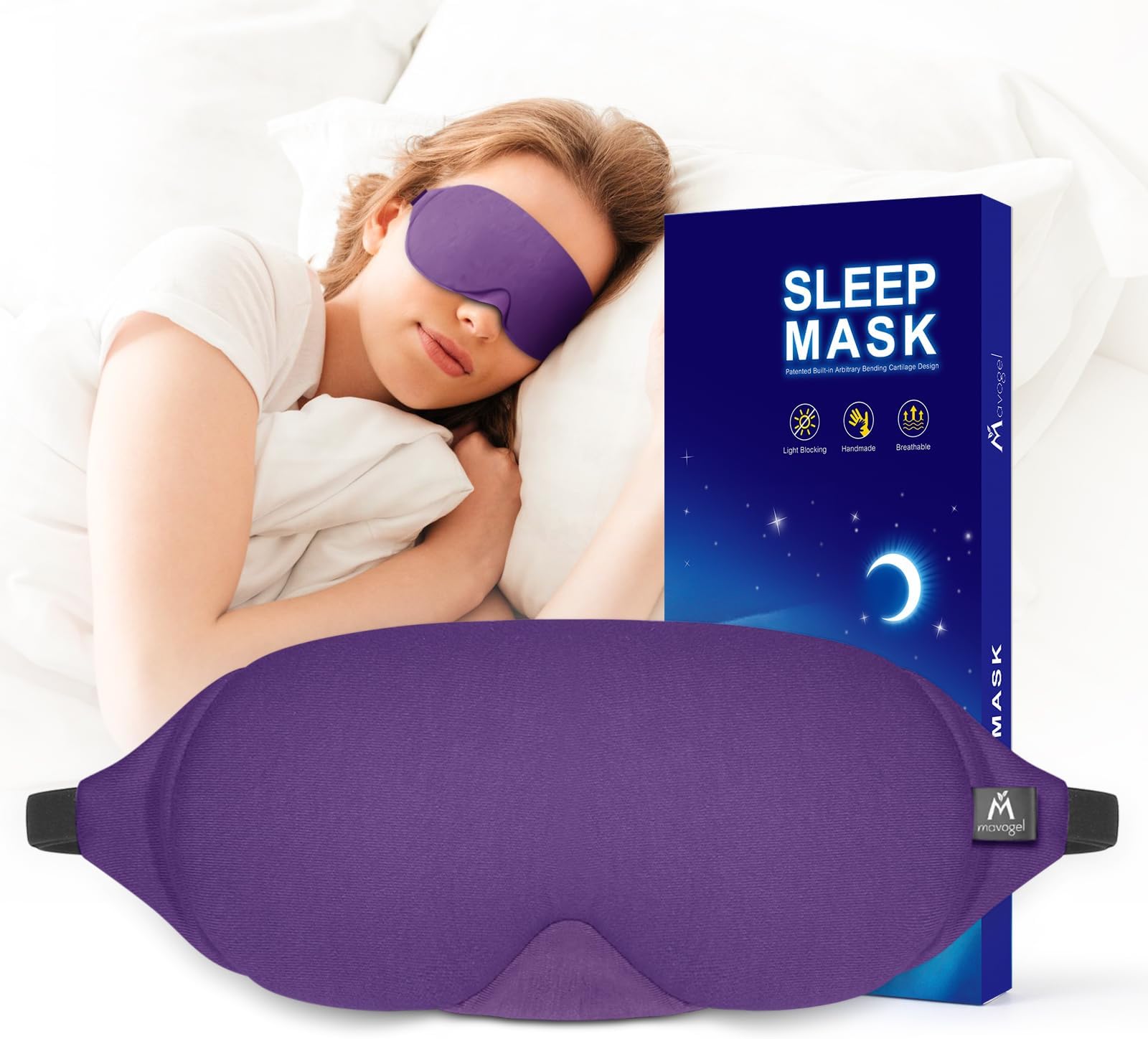 Amazon.com: Sleep Mask for Women Men, Side Sleeper, Blackout Eye Masks ...