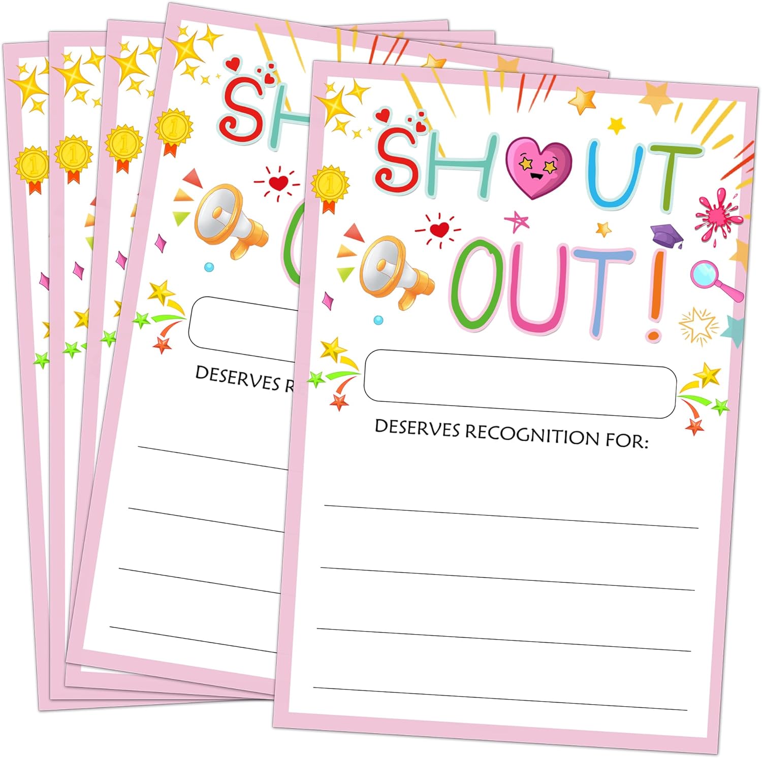 Amazon.com : Shout Out Cards for Employees 60 Pcs Recognition Cards ...