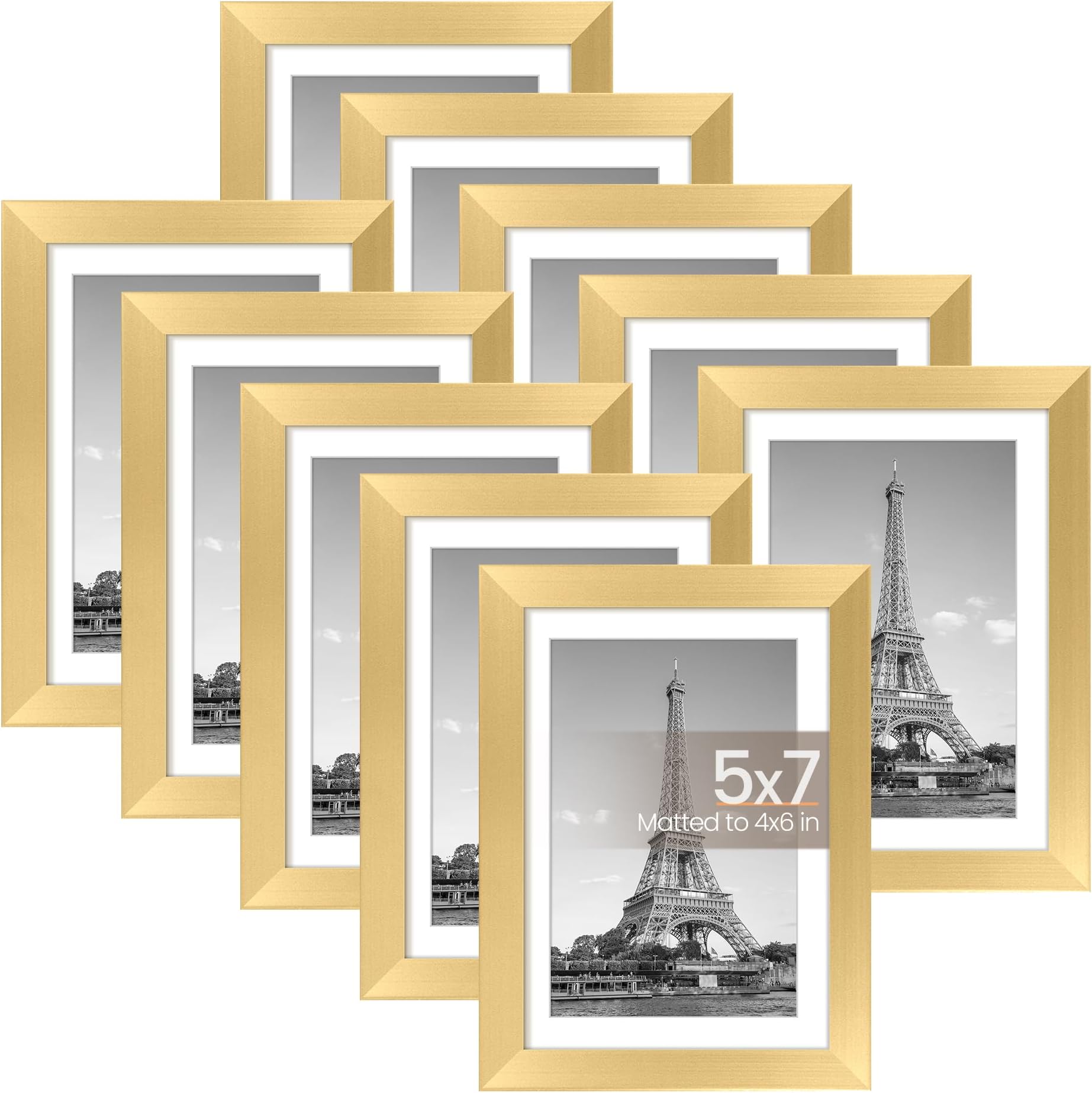 Amazon.com - NIUBEE 6 Pack 5 x 7 Acrylic Gold Frame, Slanted Back Table ...