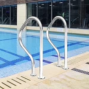 Amazon.com: Pool Handrails 2 Piece Pool Railing Set - Complete Kit ...