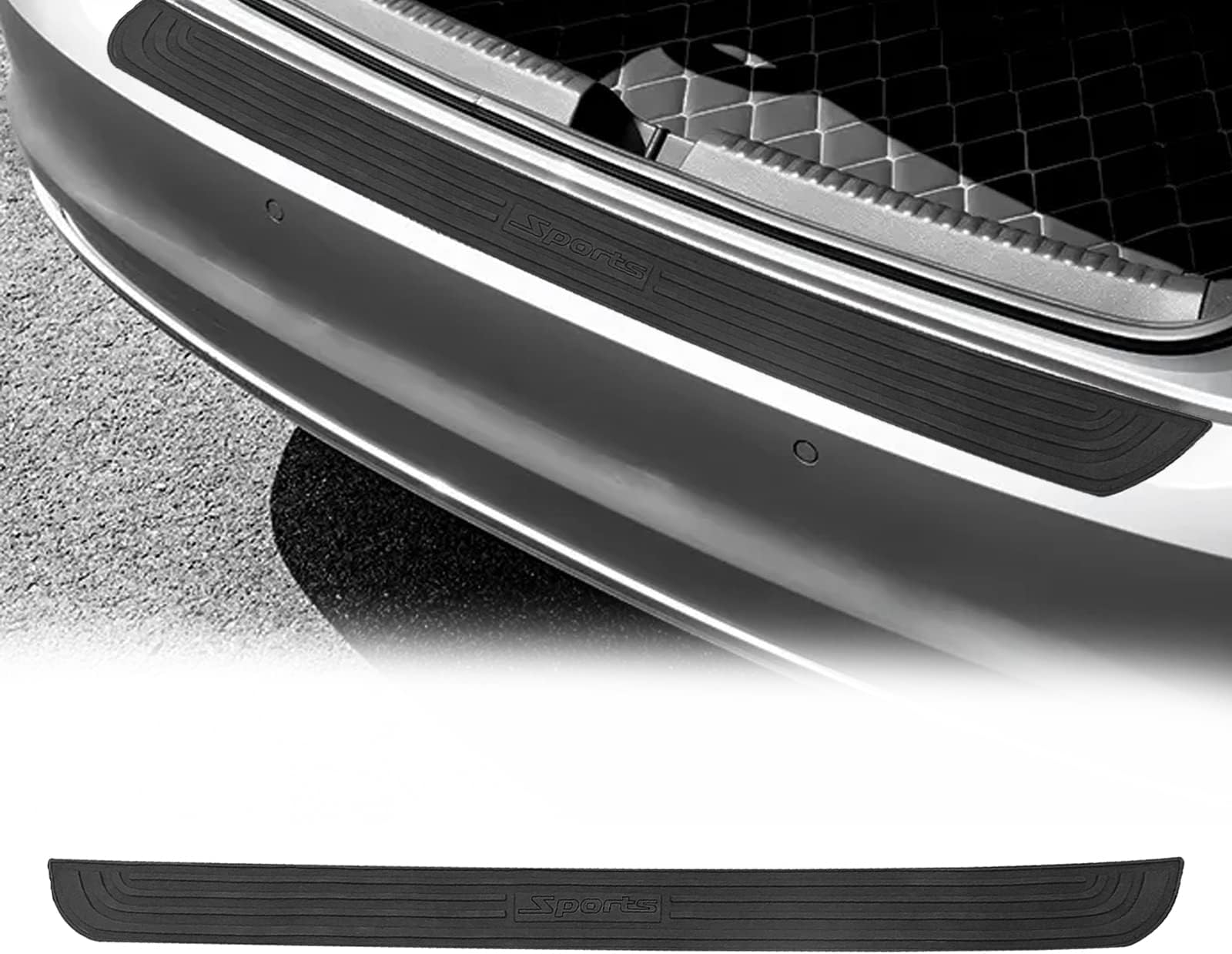 Amazon.com: Car Rear Bumper Protector Anti-Scratch Abrasion Rubber ...