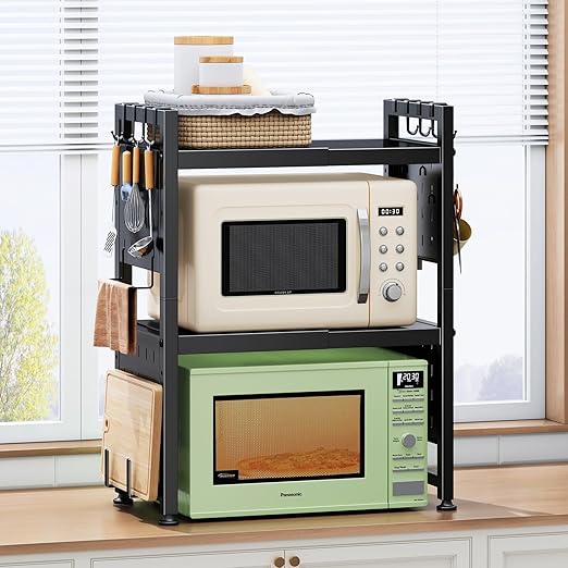Amazon.com: Expandable Microwave Stand, Heavy Duty 3-Tier Adjustable ...