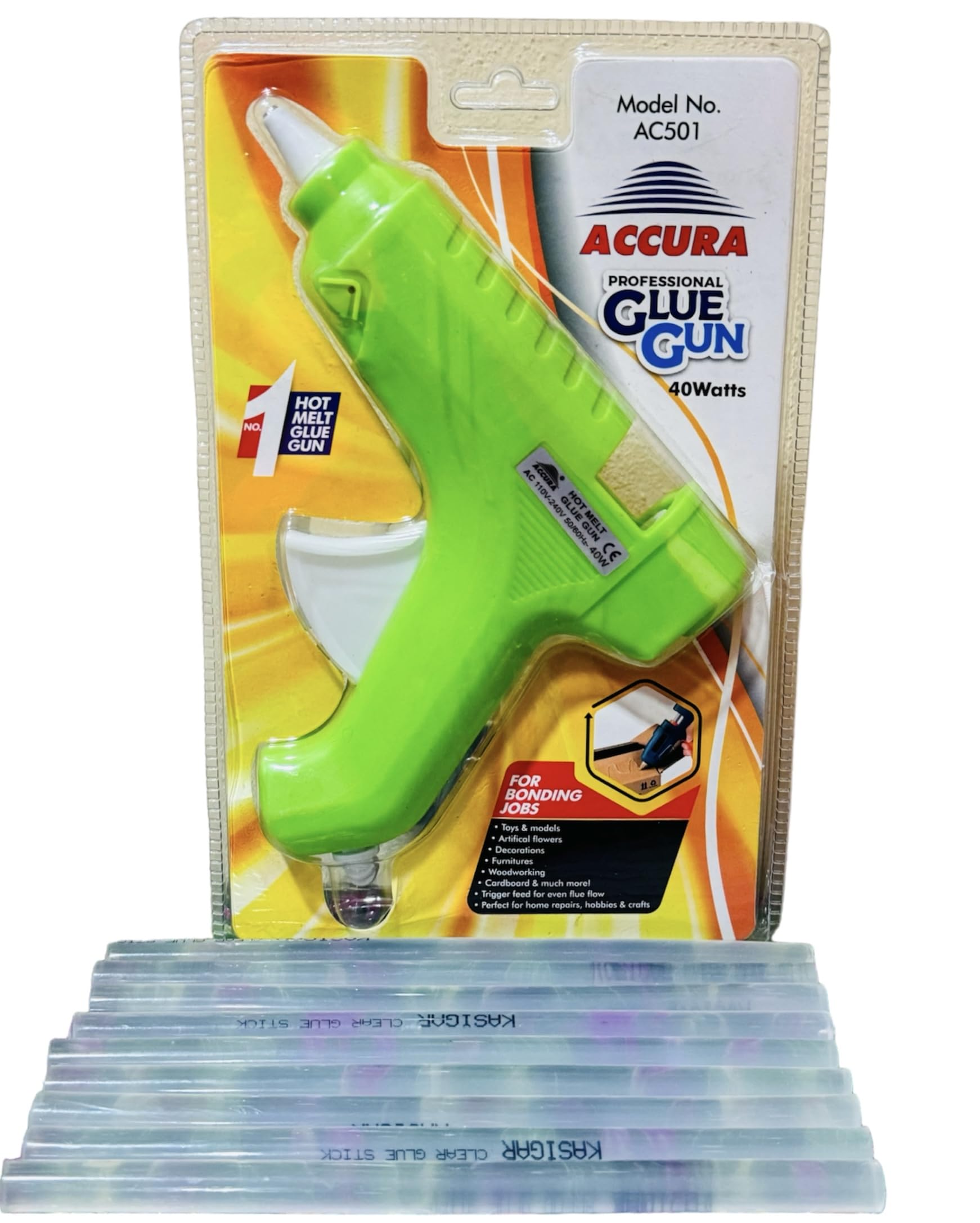 Shining Edge 40W 7MM Hot Melt Glue Gun with ON Off Switch and LED ...