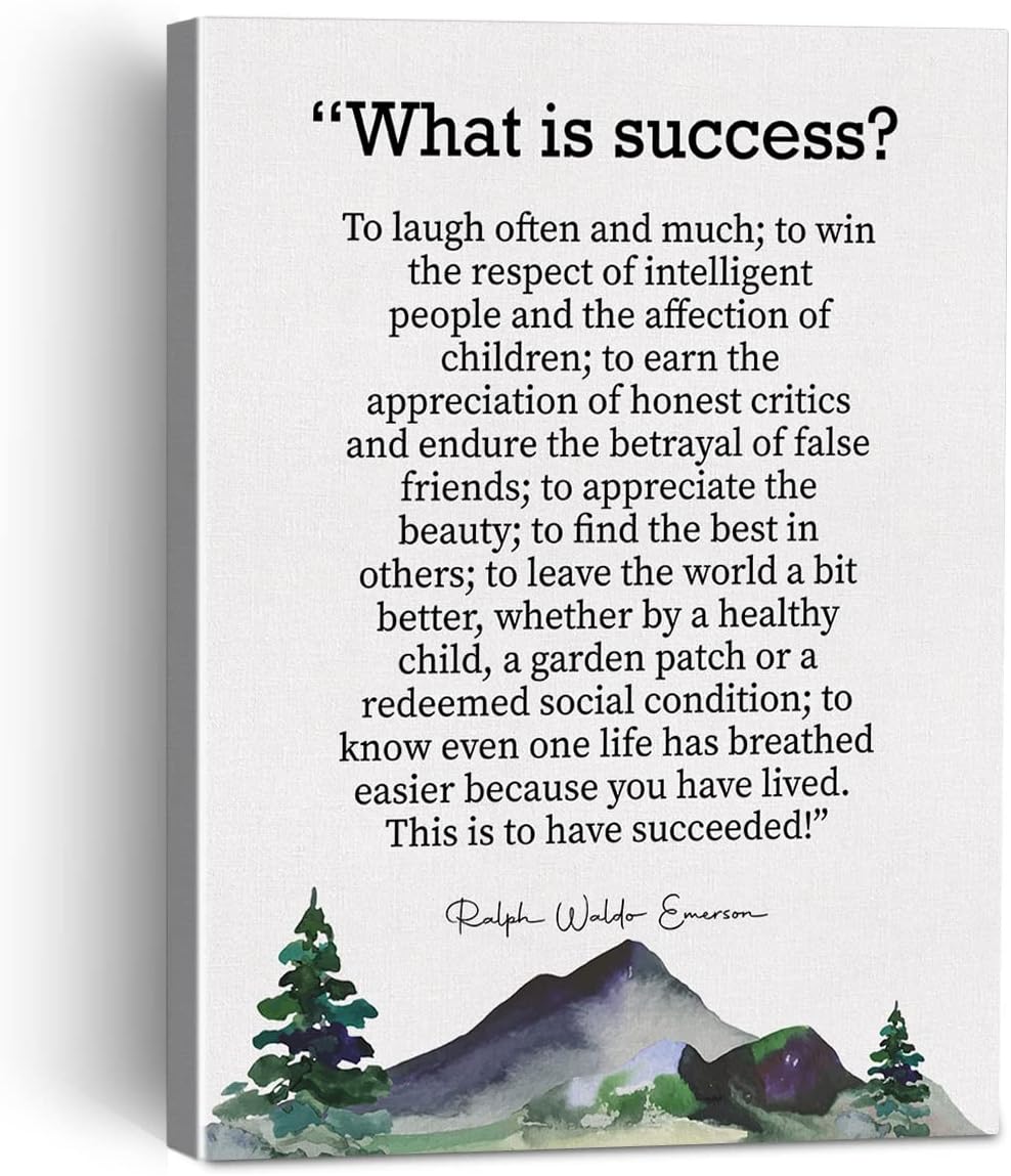 Amazon.com: Inspirational What is Success Poem Canvas Painting Framed ...