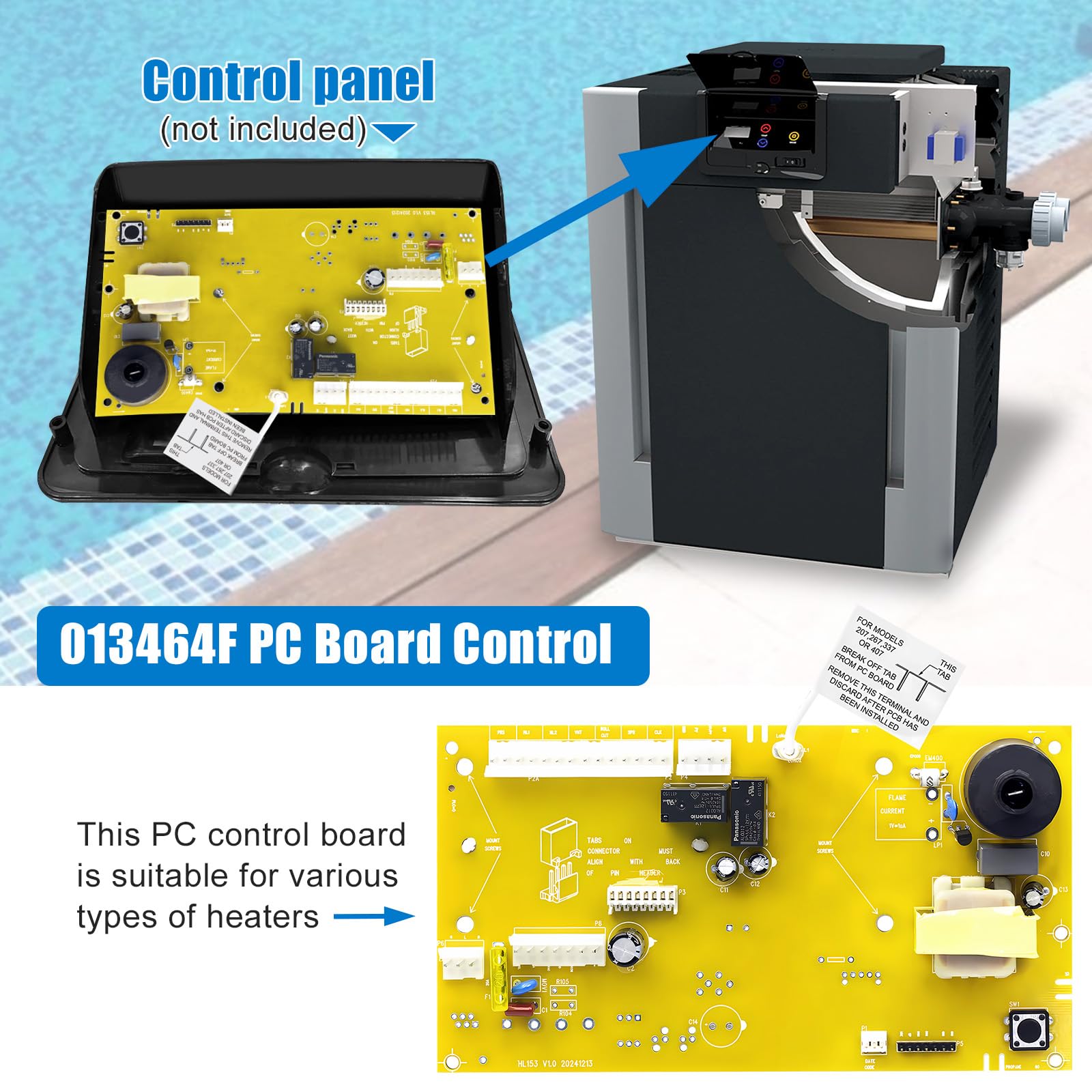 Pool Heater Circuit Board Upgrade 013464F Replacement Control Board For ...
