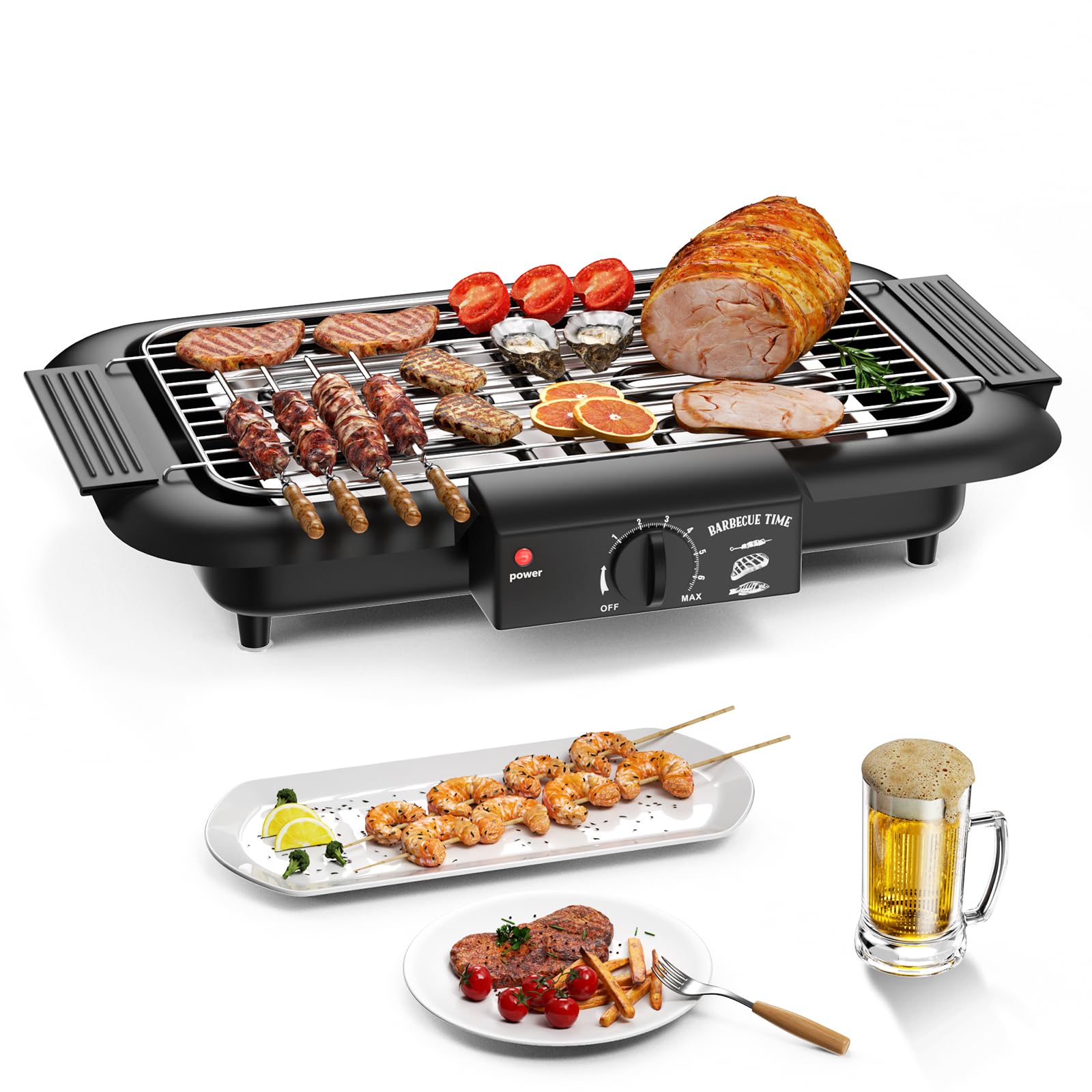 Amazon.com: Electric BBQ Grill, Smokeless Non-Stick Indoor/Outdoor ...