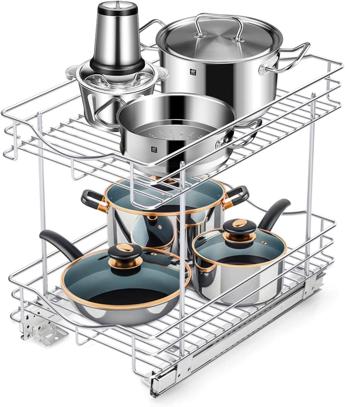 Amazon.com: Pull Out Cabinet Organizer（17" W x 18" D x 5" H, 1 Tier ...