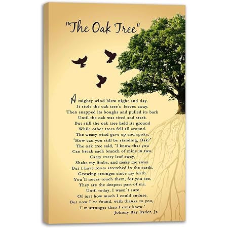 Amazon.com: The Oak Tree Poem Wall Art, The Oak Tree Poem Canvas Print ...