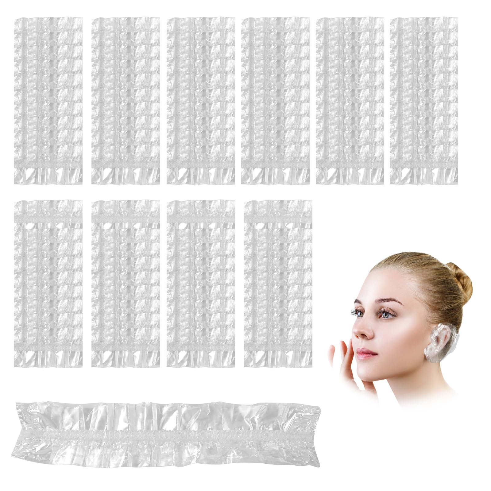100 Pcs Clear Ear Covers for Shower Disposable Ear Protectors ...