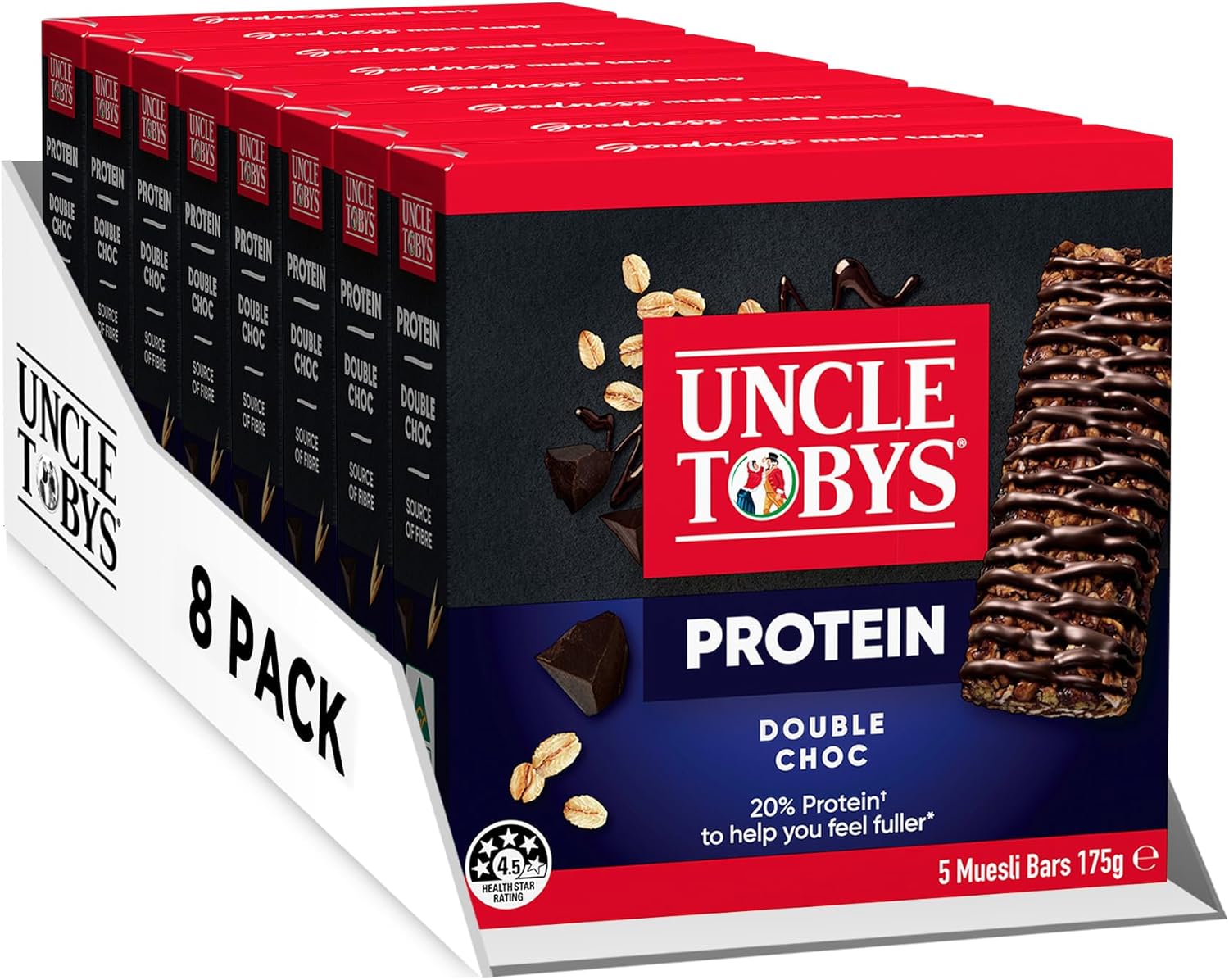 Uncle Tobys Double Choc Protein Muesli Bars 5 Bars (40 Count, Pack of 8 ...