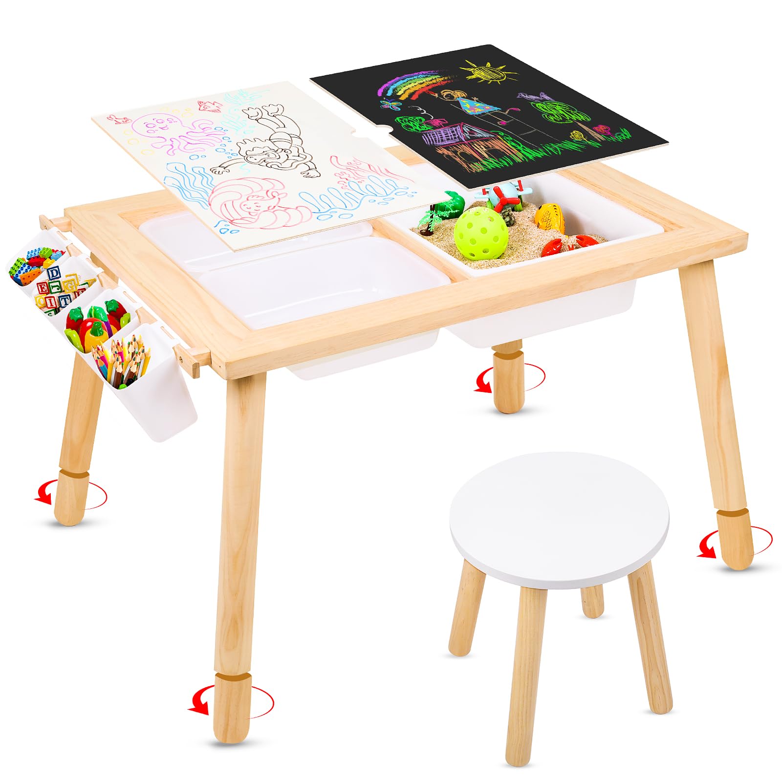 Sensory Table for Toddlers 1-3 with Adjustable Height, Sensory Activity ...