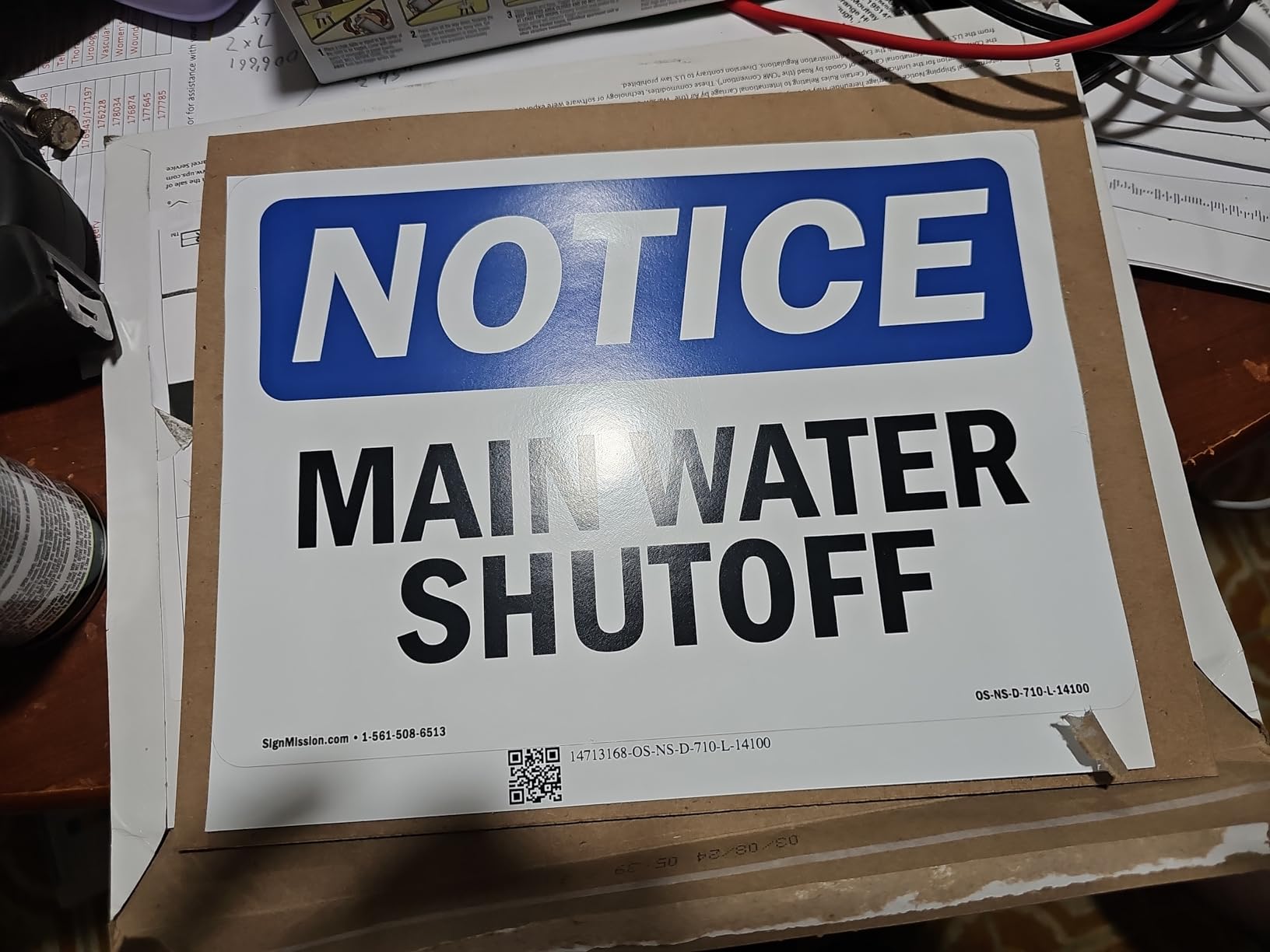 Amazon.com: OSHA Notice Signs - Main Water Shutoff Sign | Extremely ...