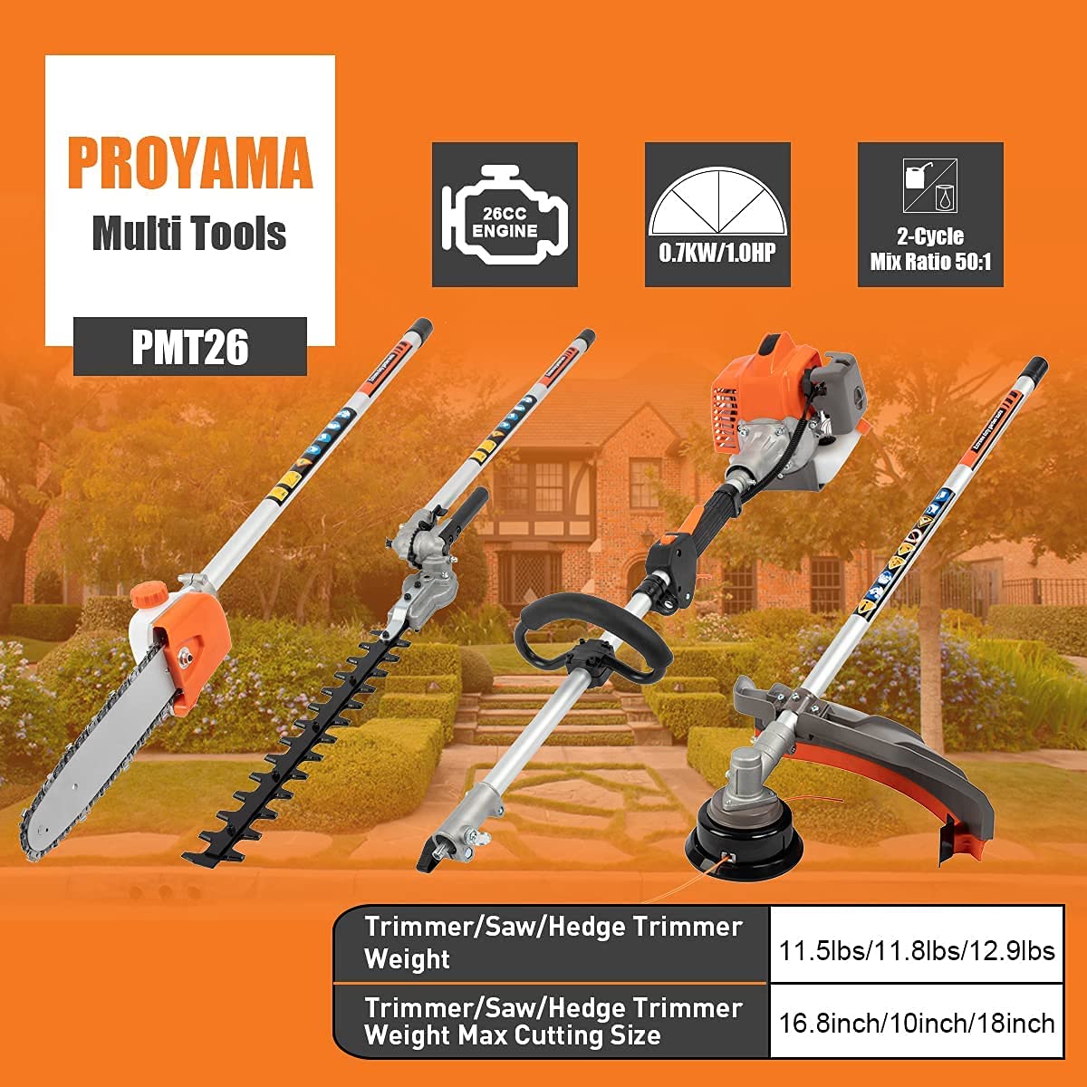 Snapklik.com : PROYAMA 26cc 6 In 1 Multi Functional Trimming Tools, Gas ...