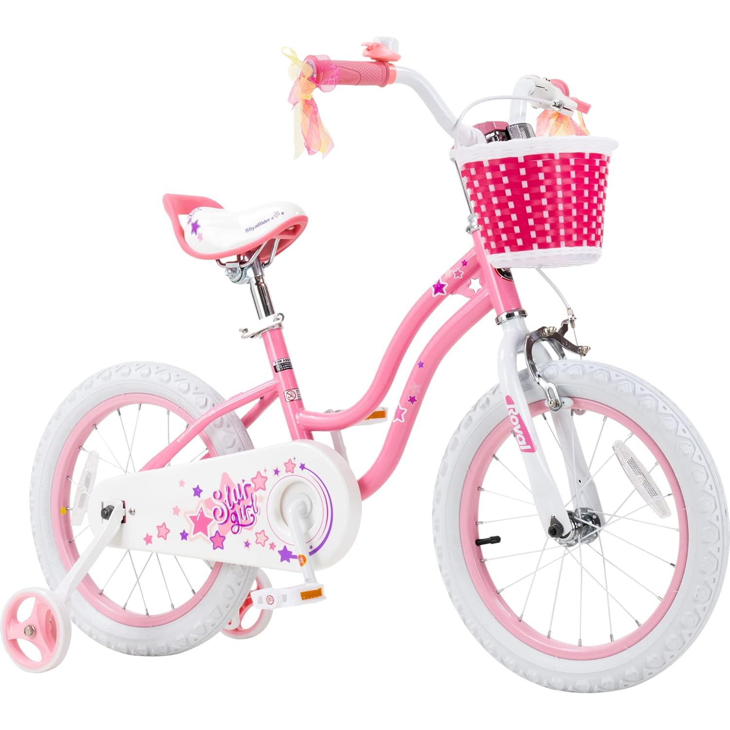 RoyalBaby Stargirl Kids Girls Bike Bicycle with Basket Training Wheels ...