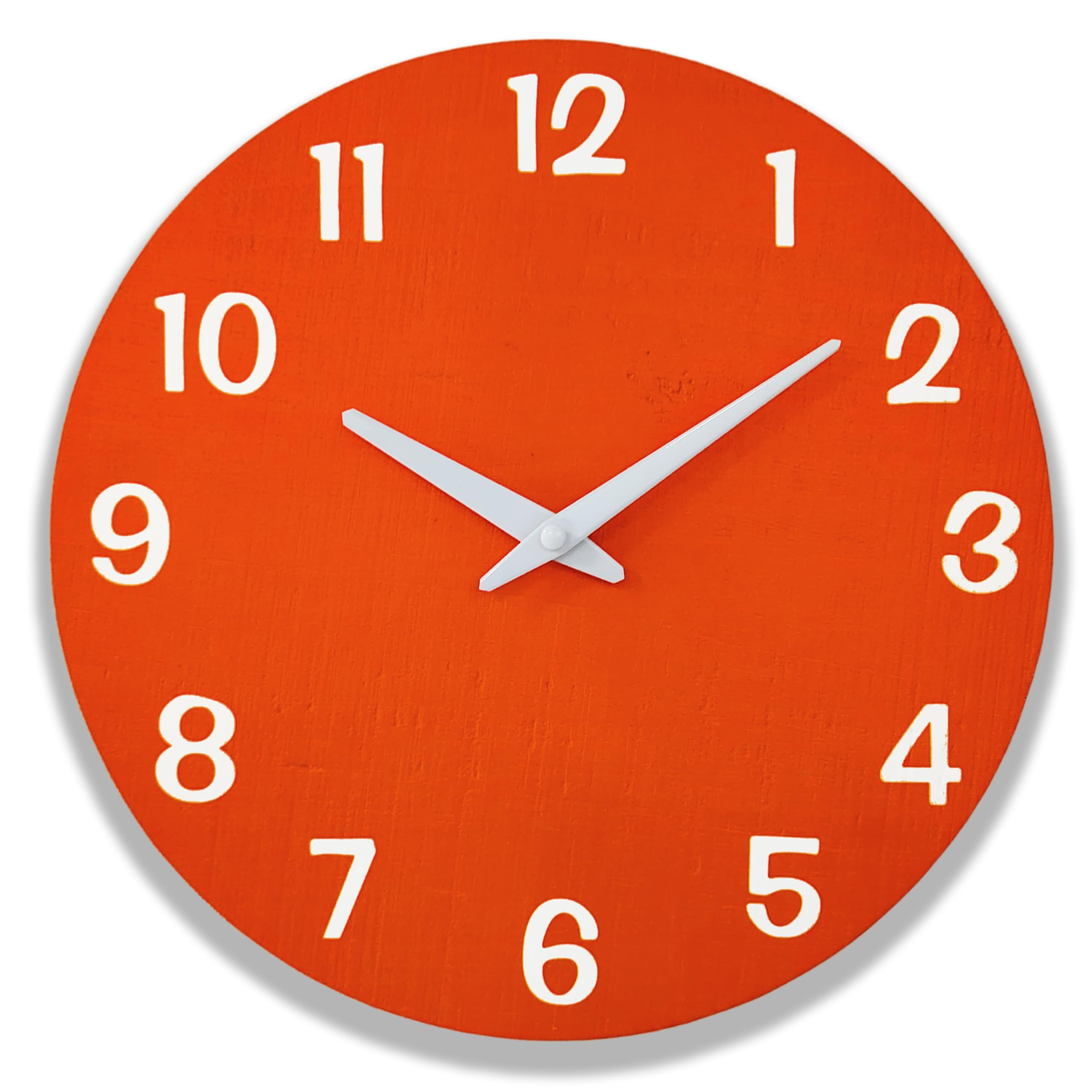 Amazon.com: Mrocioa 12 inch Round Orange Decorative Wall Clock with ...