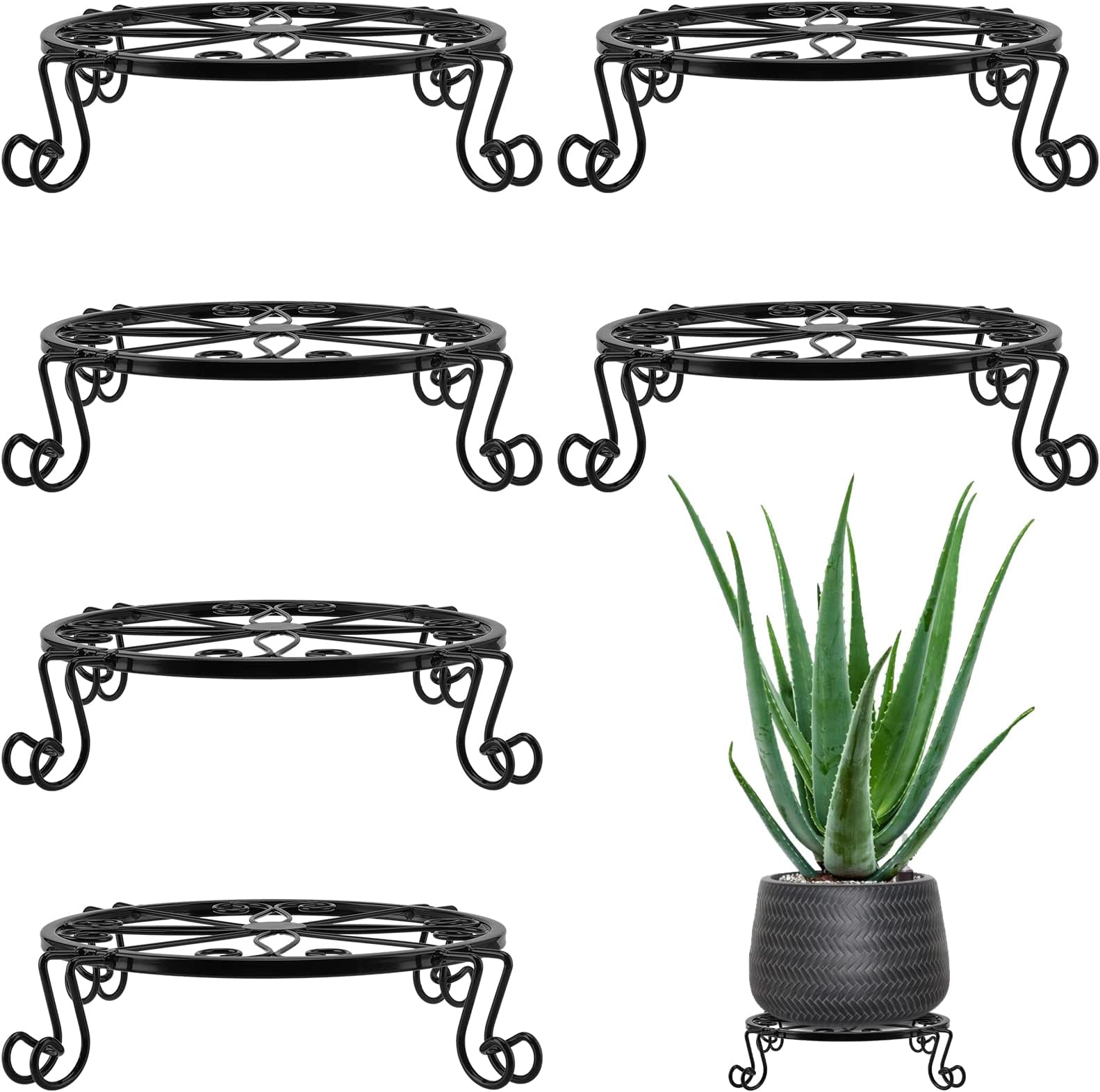 Amazon.com : KEILEOHO 6 PCS 9 Inch Metal Plant Stand, Black Corner ...