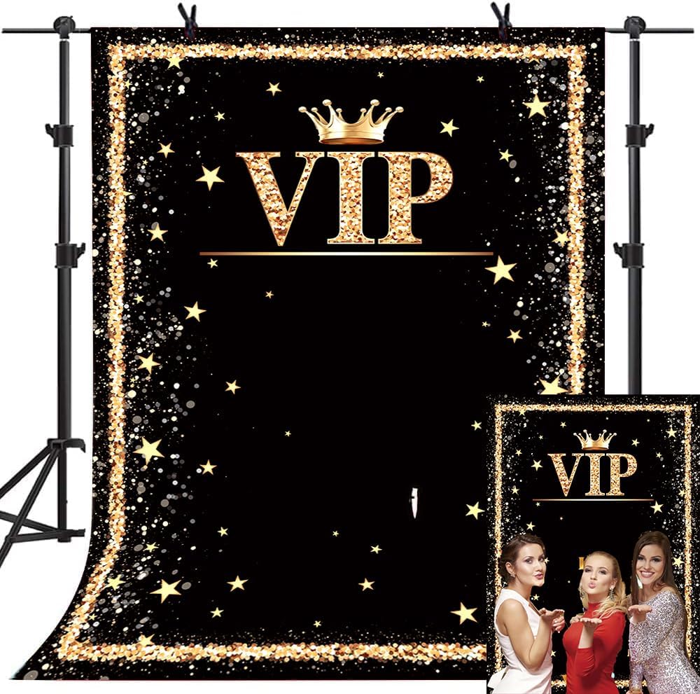 Amazon.com : XCKALI VIP Backdrop - Black Gold Movie Premiere Award ...
