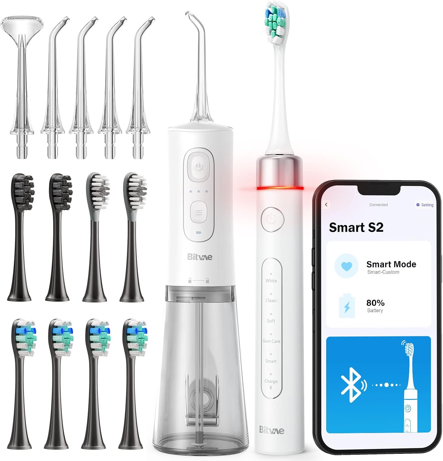Amazon.com: Bitvae Electric Toothbrush and Water Flosser, Pressure ...
