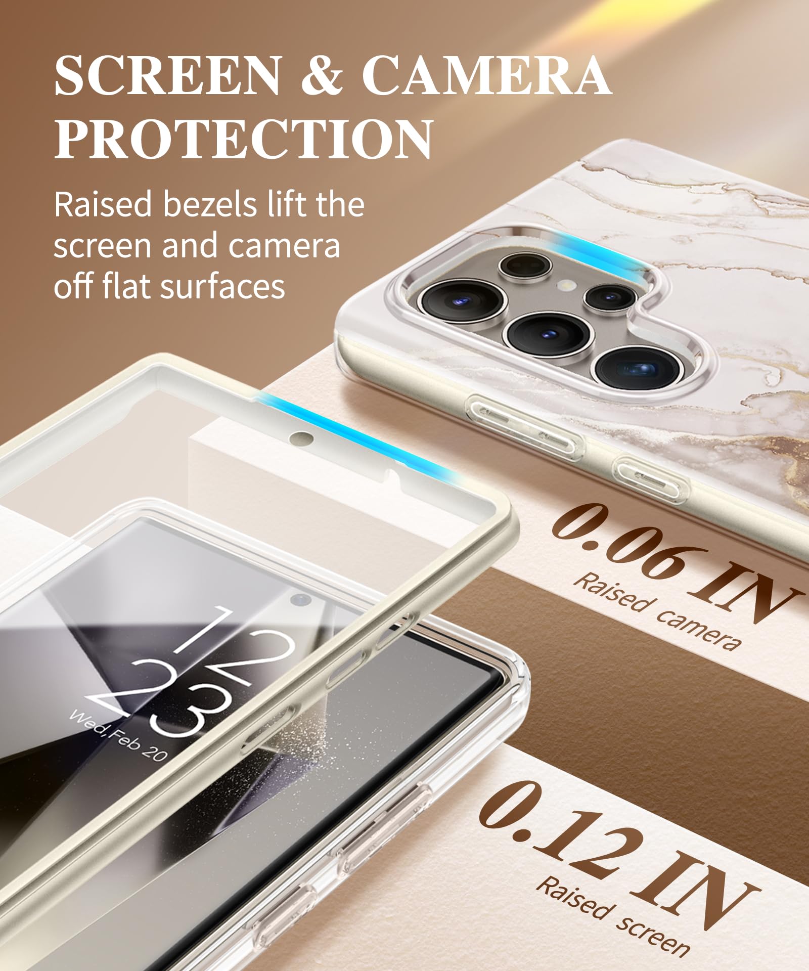 Snapklik.com : GVIEWIN Designed For Samsung Galaxy S24 Ultra Case, Built-in Screen Protector ...