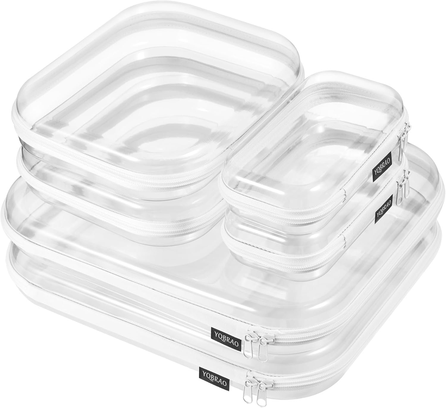 Amazon.com: 6 Pack Clear Hard Shell Zipper Case (2 Small, 2 Medium, 2 ...