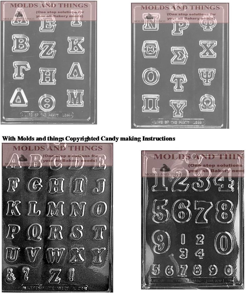 Amazon.com: Greek Letters chocolate candy mold alphabet numbers and ...