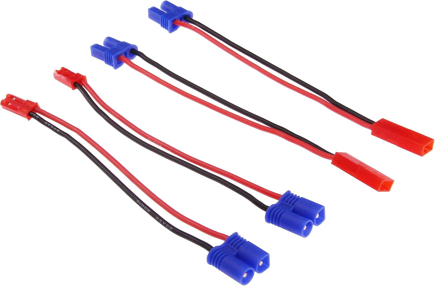 Amazon.com: rflaueo 4pcs JST to EC2 Male Female RC Connector Adapter ...