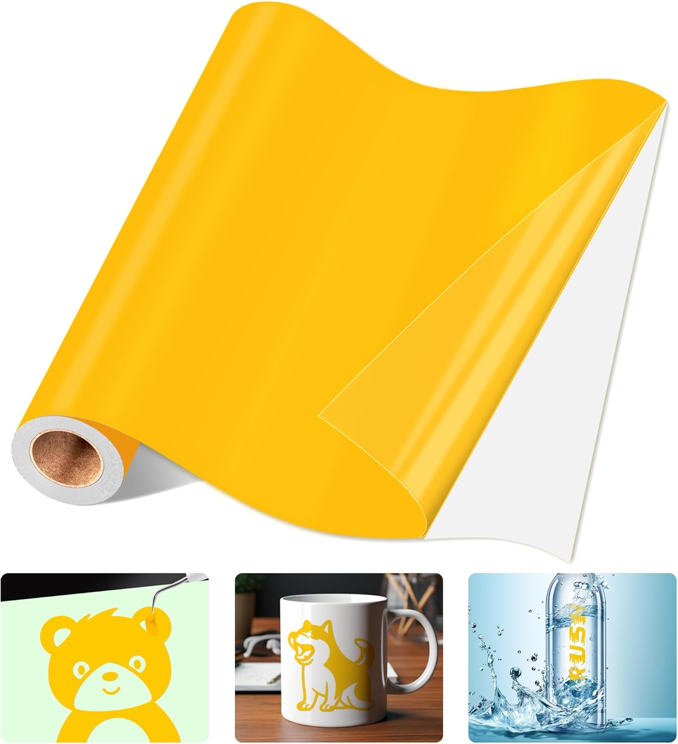 Amazon.com: JAVIGA Yellow Permanent Vinyl Compatible with Cricut, 12" x ...