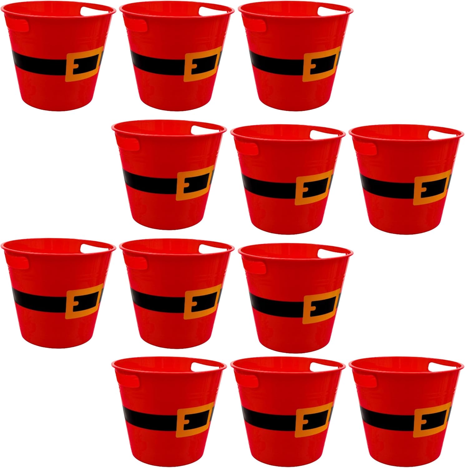 Amazon.com: ACHED Plastic Santa Belt Buckets 7.95 Inches Storage ...