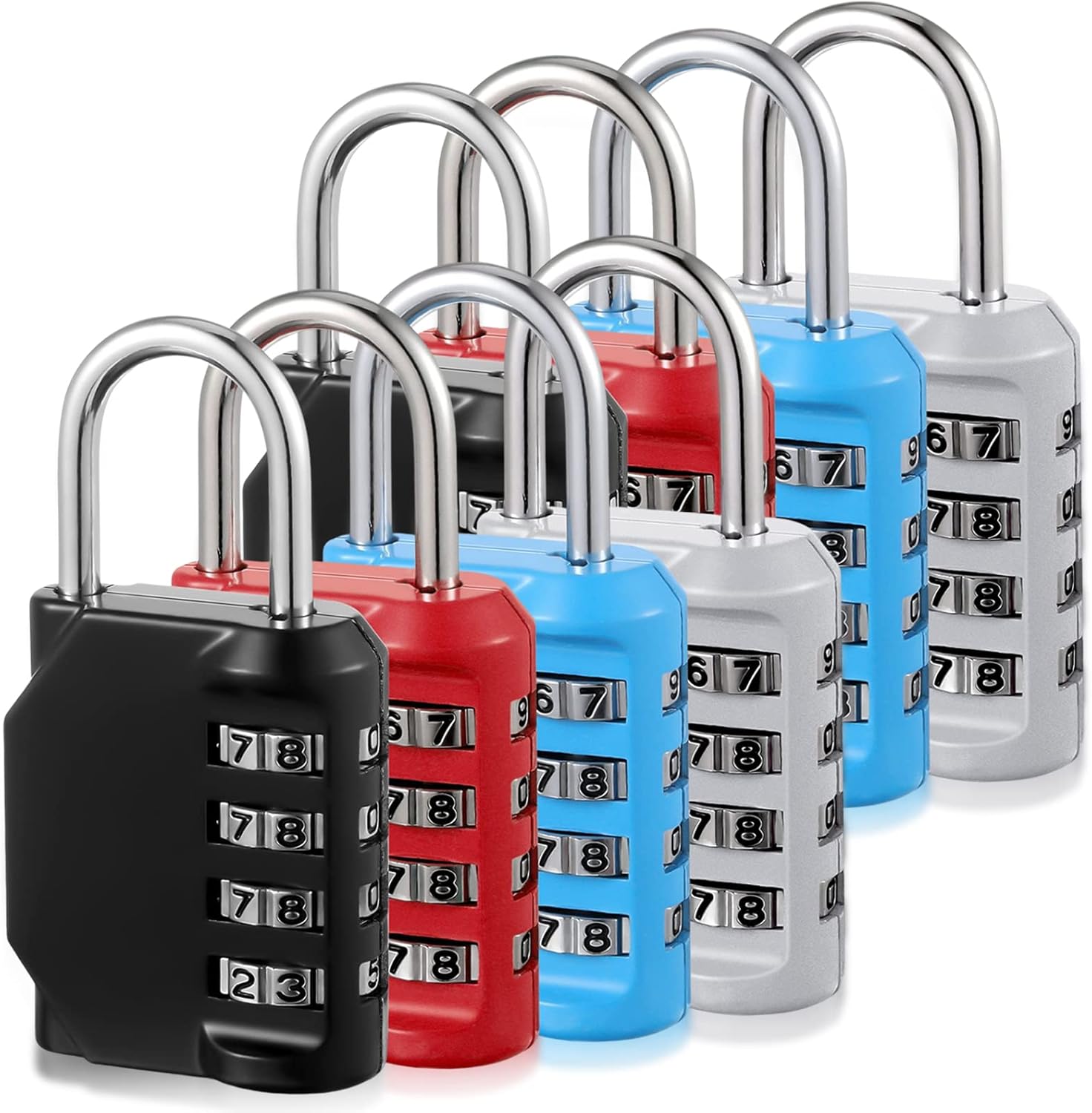 8 Packungen 4 Stelliges Zahlenschloss Vorhängeschloss Schloss Mit ...