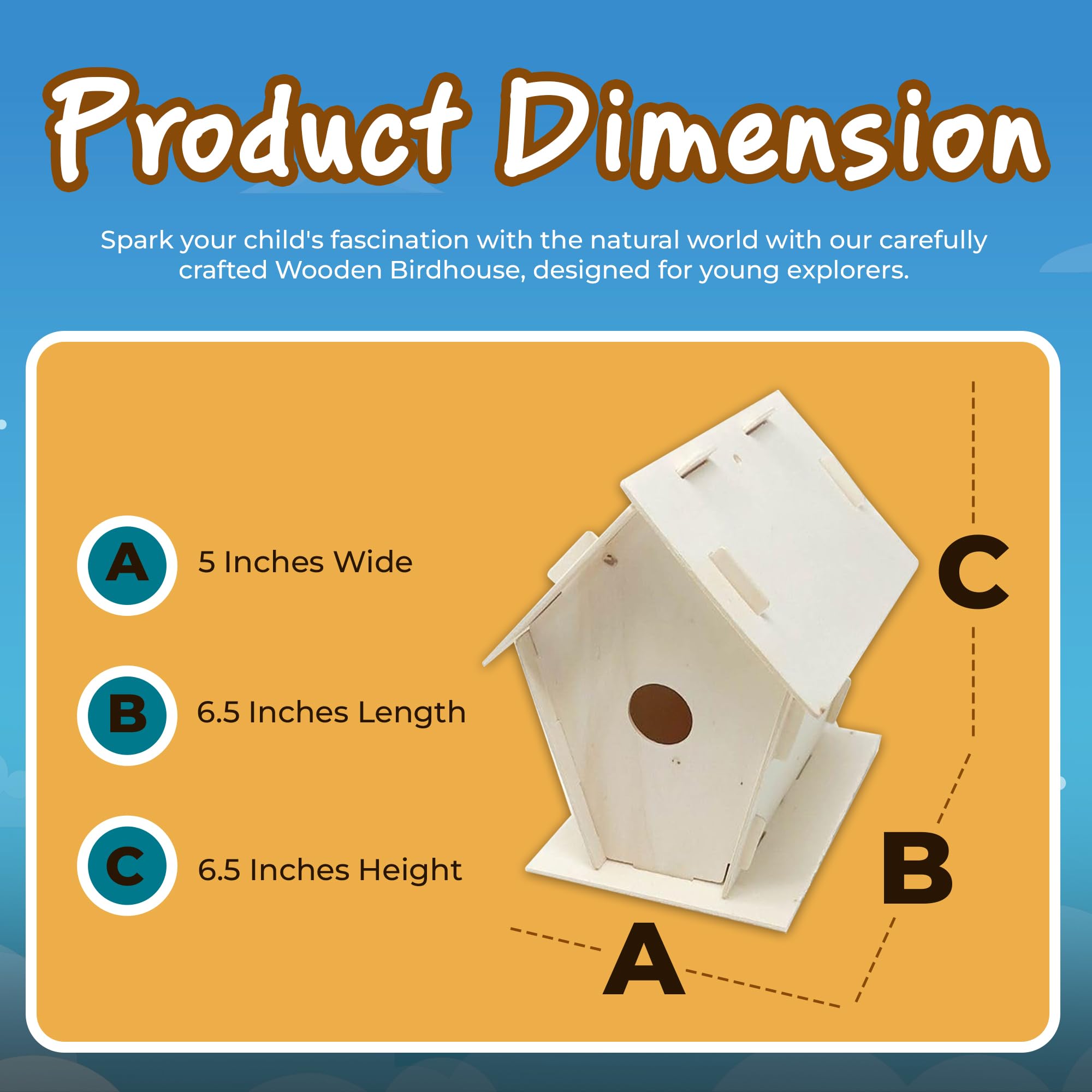 Snapklik.com : Podzly Kids Wooden Birdhouse Craft Kit - 12 DIY Bird ...