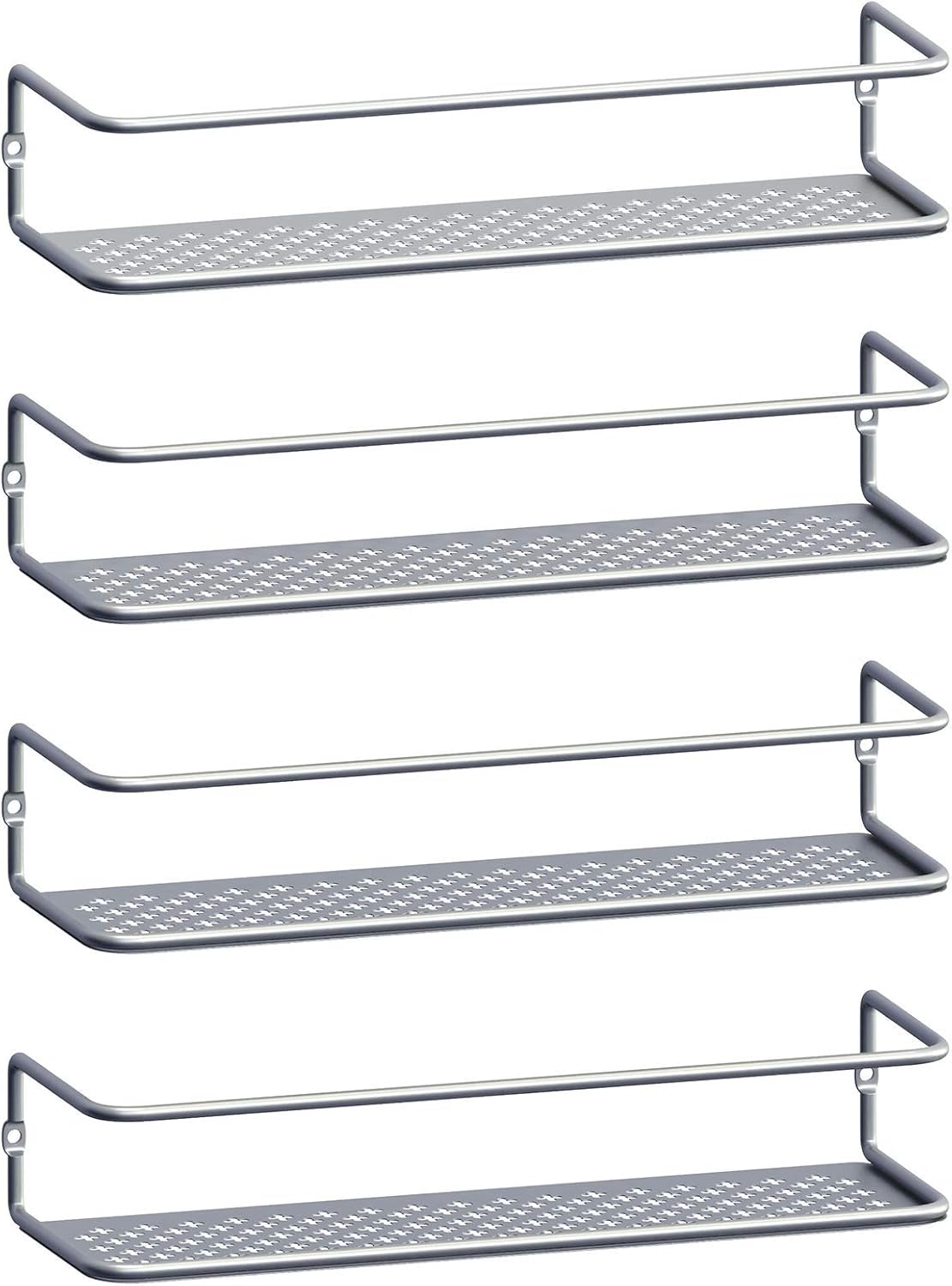 Amazon.com: SONGMICS Wall-Mounted Spice Racks, Set of 4, Metal Spice ...