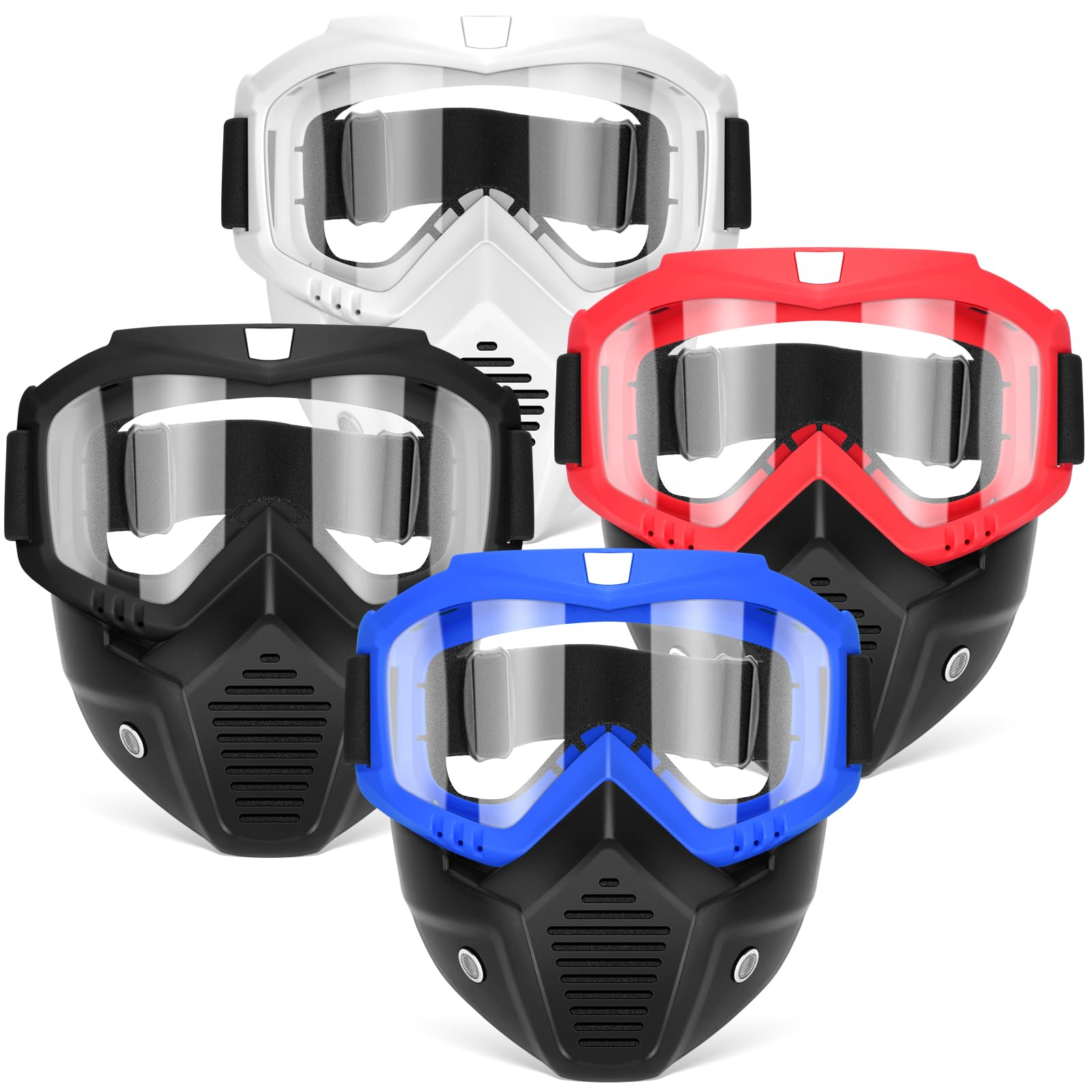 POKONBOY Detachable Masks, Tactical Mask with Goggles Compatible with ...